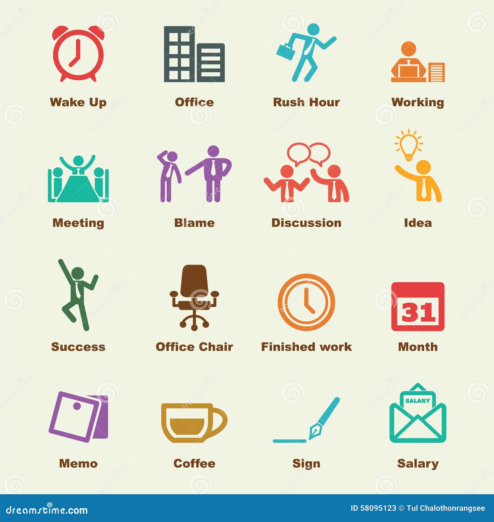 Office life elements stock vector. Illustration of boss - 58095123