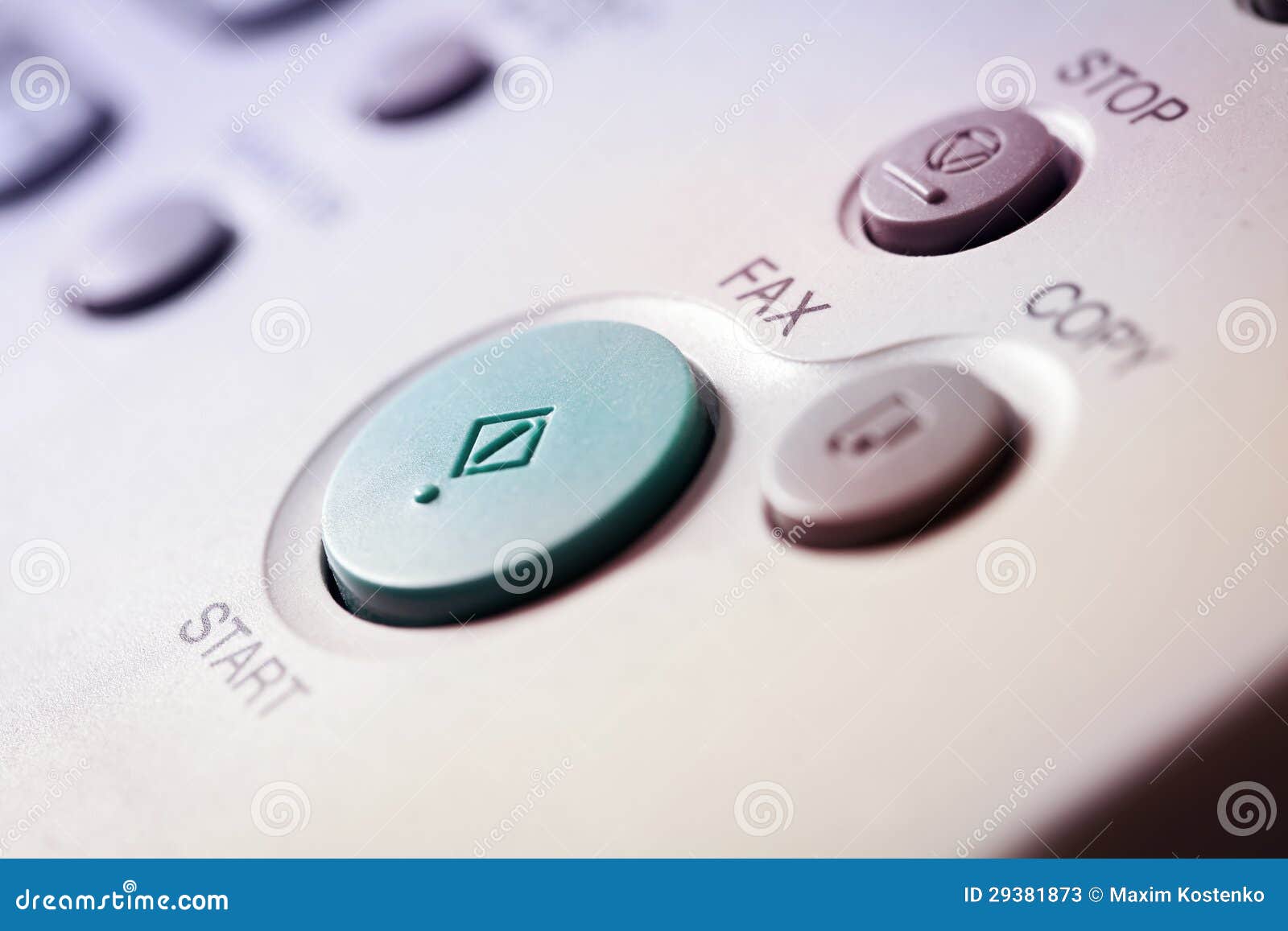 Office Life, Fax, Copy Machine, Start Button Close Up Stock Image ...