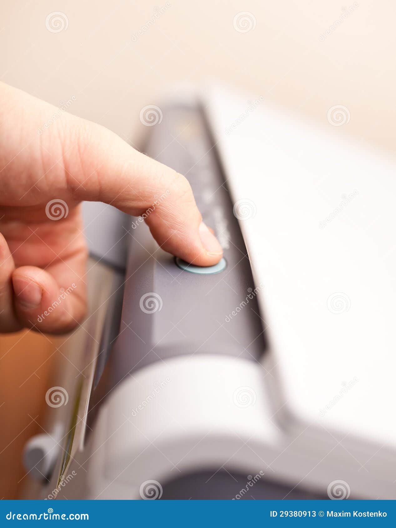 Office Life, Hand Pressing Start Button Stock Image - Image of start ...