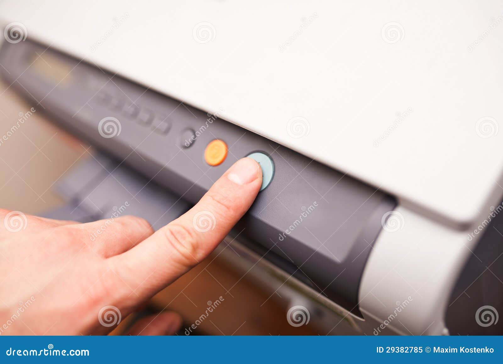 Office Life, Hand Pressing Start Button Stock Image - Image of office ...