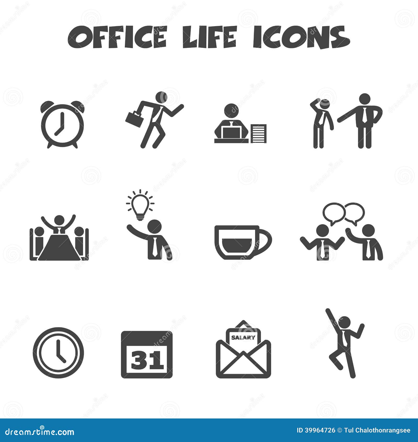 Office life icons stock vector. Illustration of negotiate - 39964726