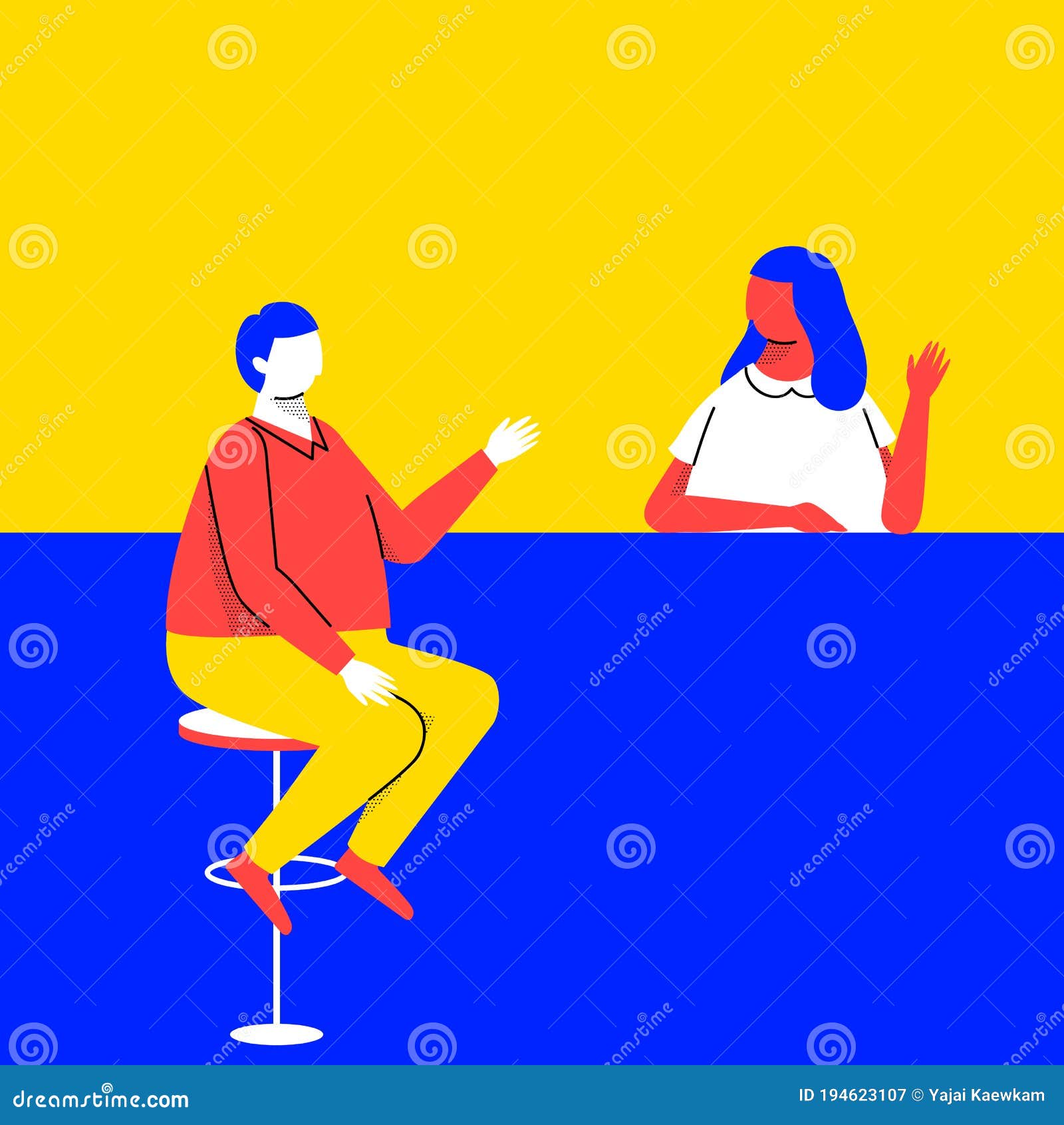 Office Life, Two Workers Talking To Each Other Stock Vector ...