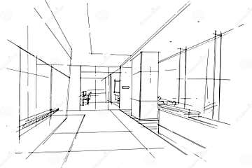 Office Line Drawing,a Line Drawing Using Interior Architecture ...