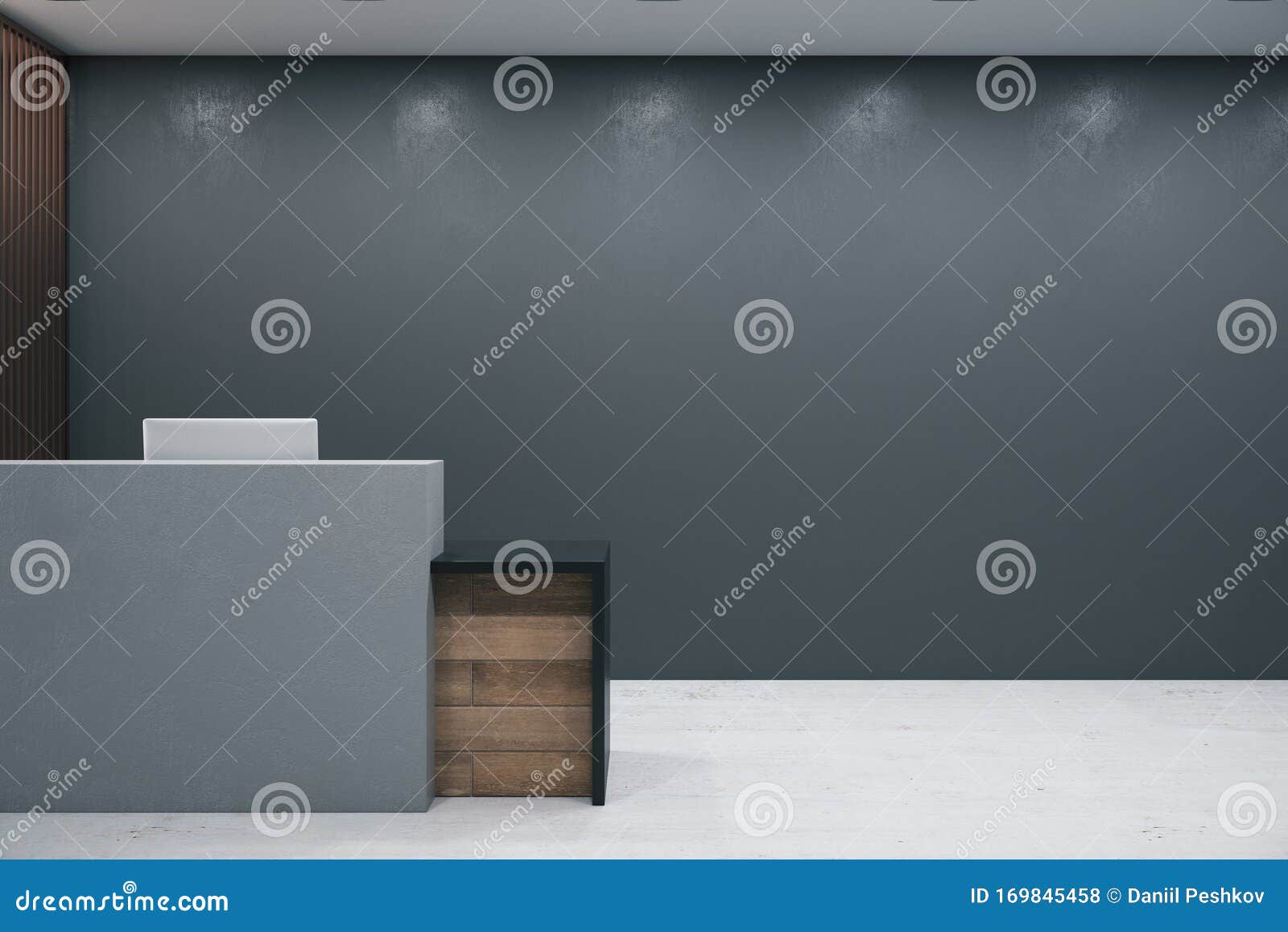 Office Lobby Interior with Reception Desk Stock Illustration ...