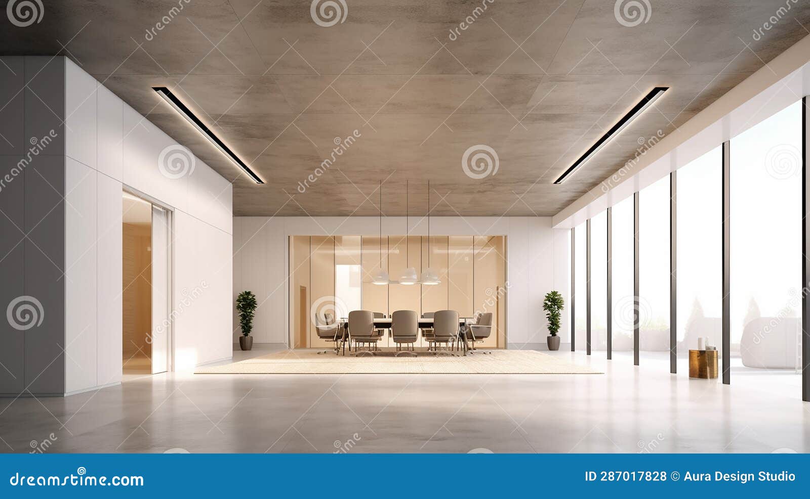 Office Lobby Two Conference Rooms are Located on Either. Generative AI ...