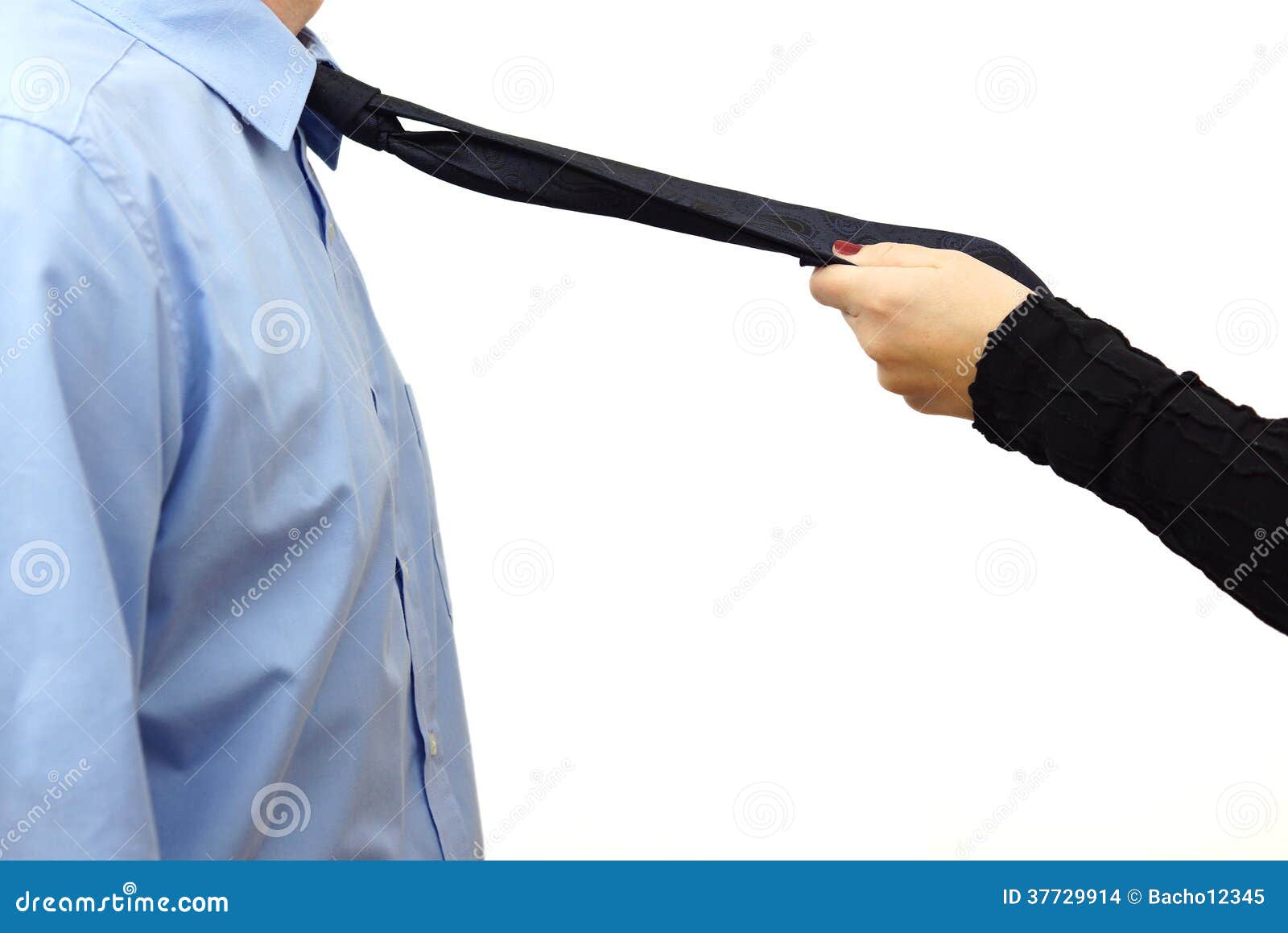 Office Love Affair Concept Woman Pulling Tie Stock Photos - Free ...