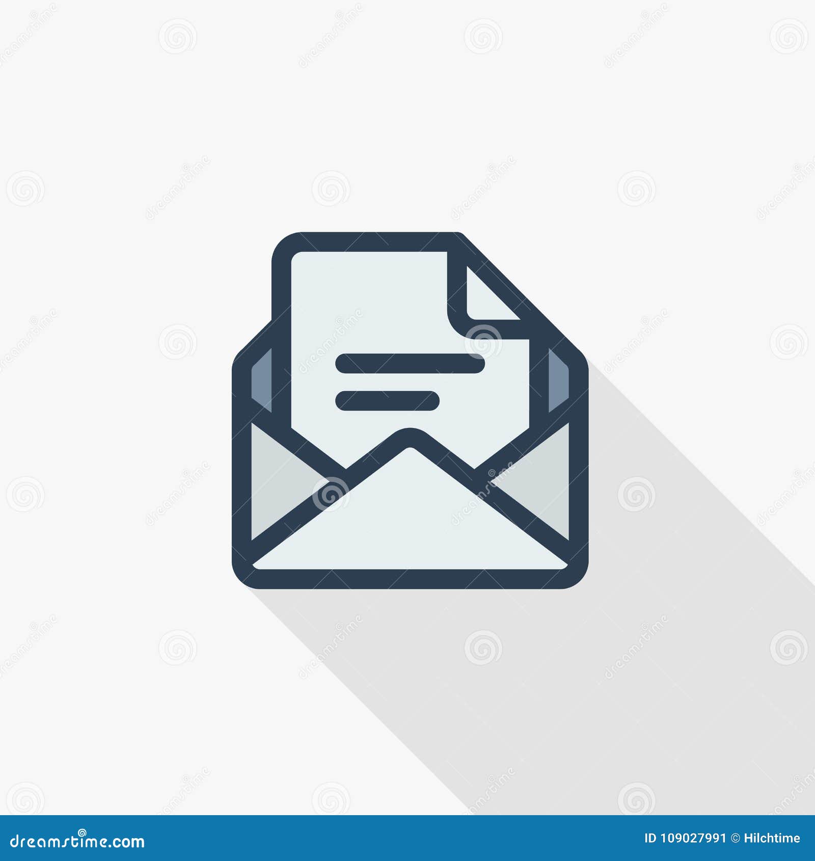 Office Mail, Open Envelope, Email Thin Line Flat Icon. Linear Vector ...
