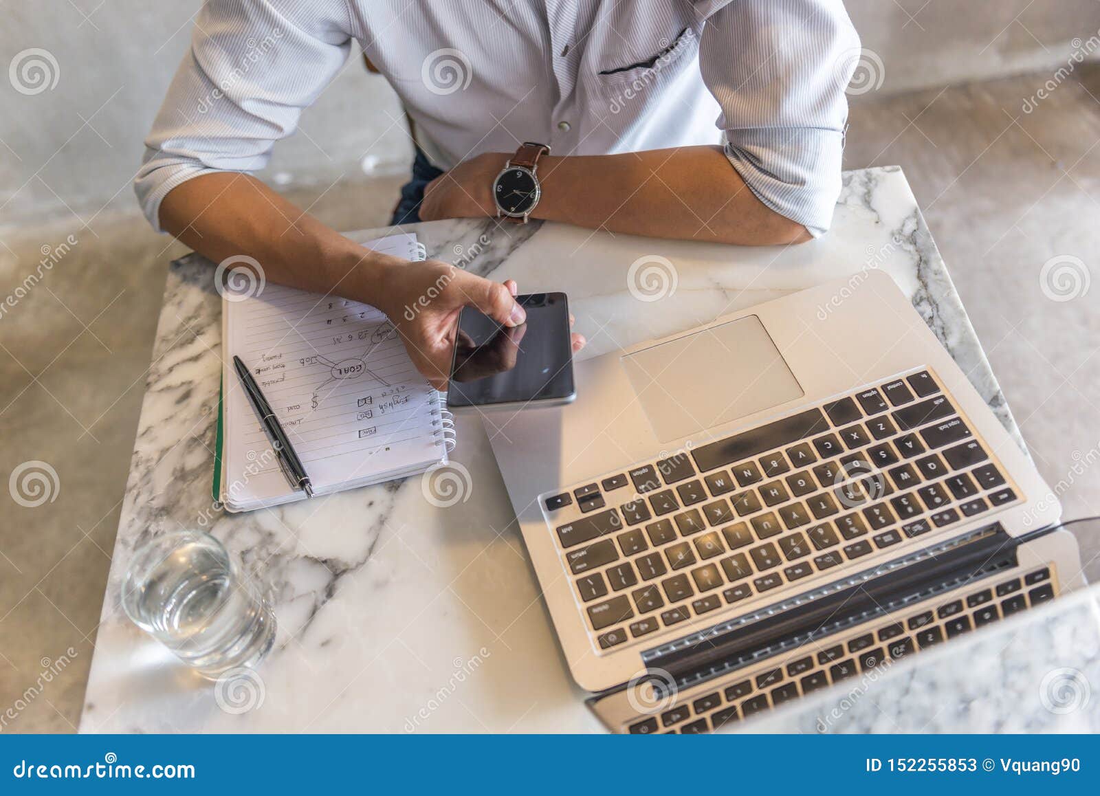 Office Man Checking Email on Smart Phone in Office Stock Image - Image ...