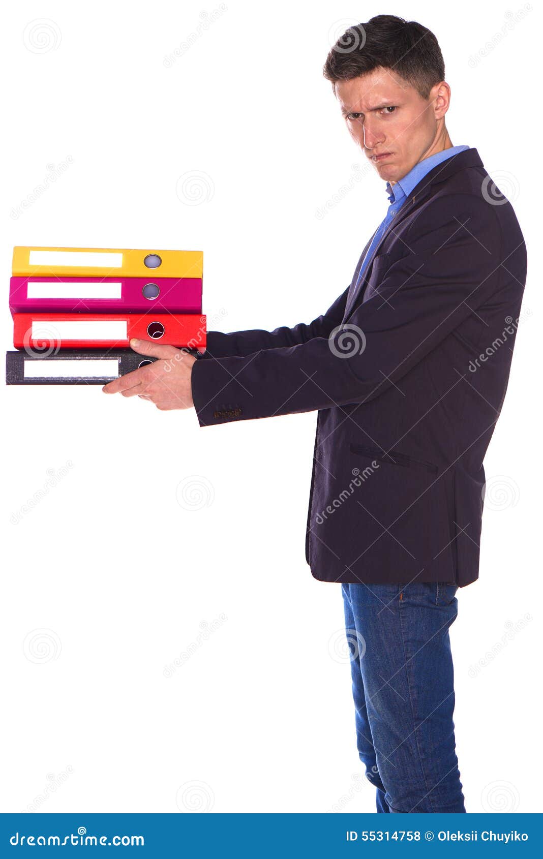 Office Man Giving a Folders Isolate Stock Photo - Image of paper ...