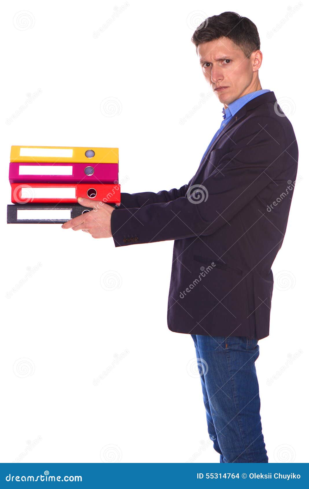Office Man Giving a Folders Isolate Stock Photo - Image of isolated ...
