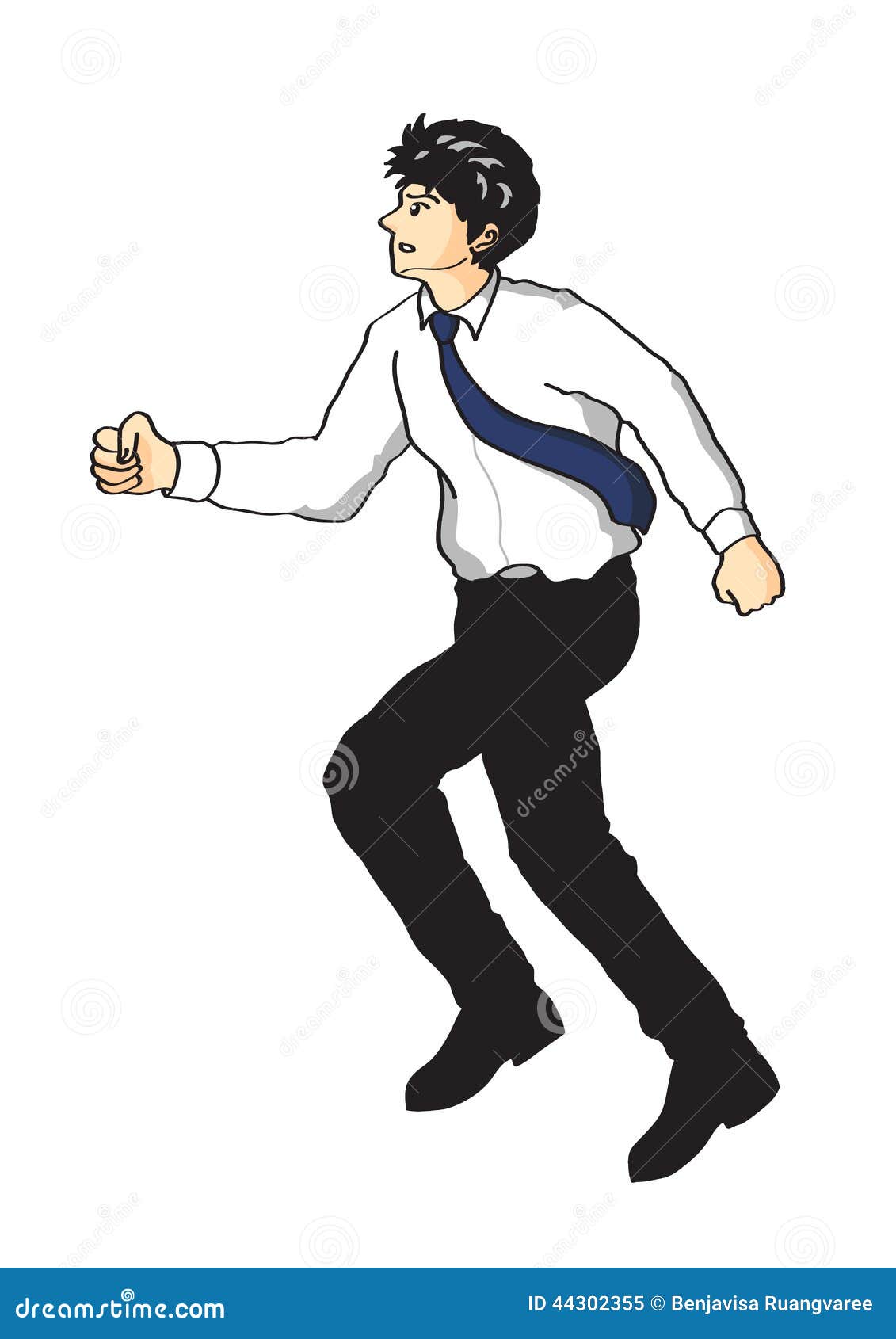 Office Man in Running Action Stock Illustration - Illustration of ...