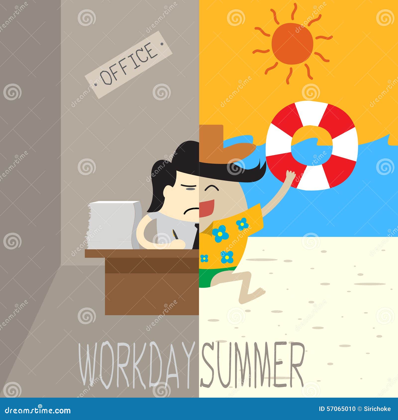 Workday In Office Cartoon Vector | CartoonDealer.com #87883397