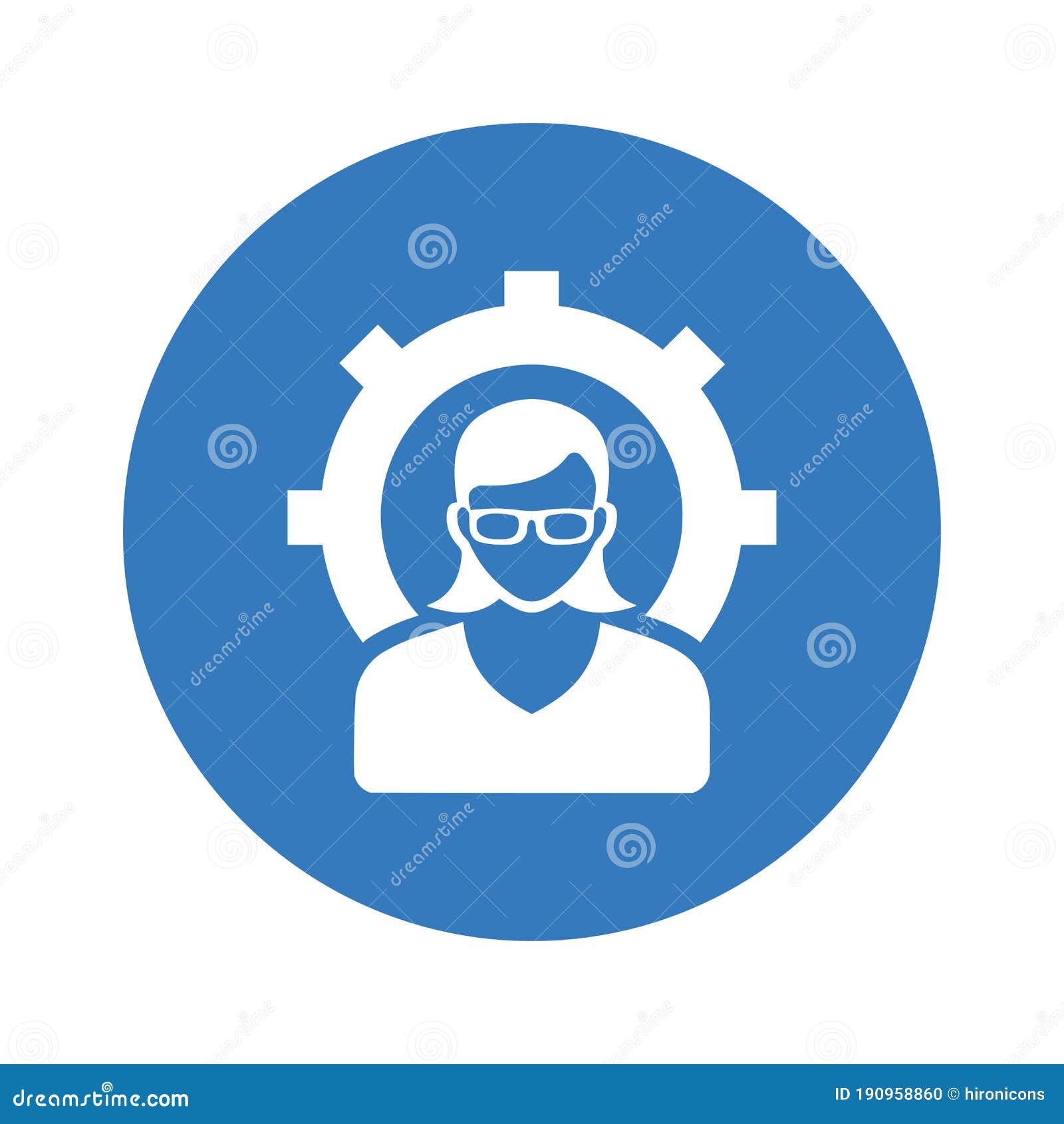 Office Management, Blue Setting Icon Stock Vector - Illustration of ...