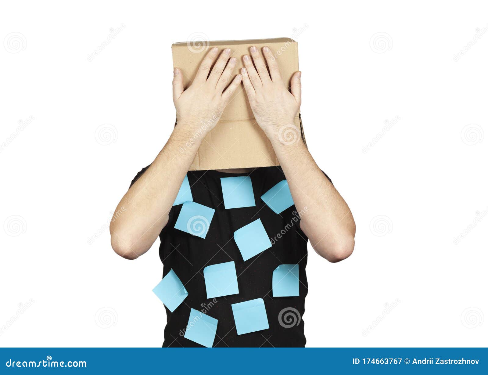 The Office Manager is Afraid and Closes His Eyes with His Hands ...