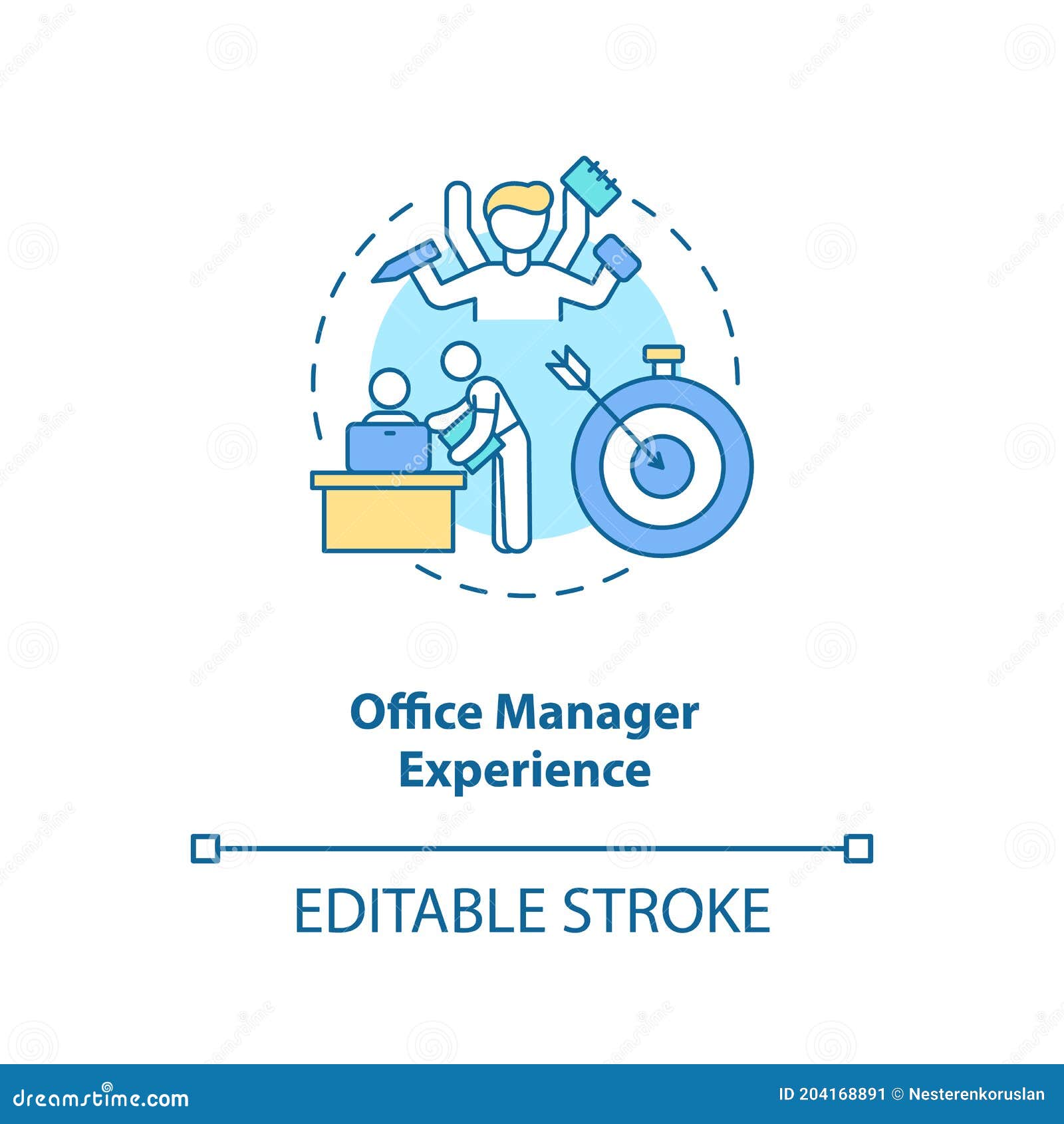 Office Manager Experience Concept Icon Stock Vector - Illustration of ...