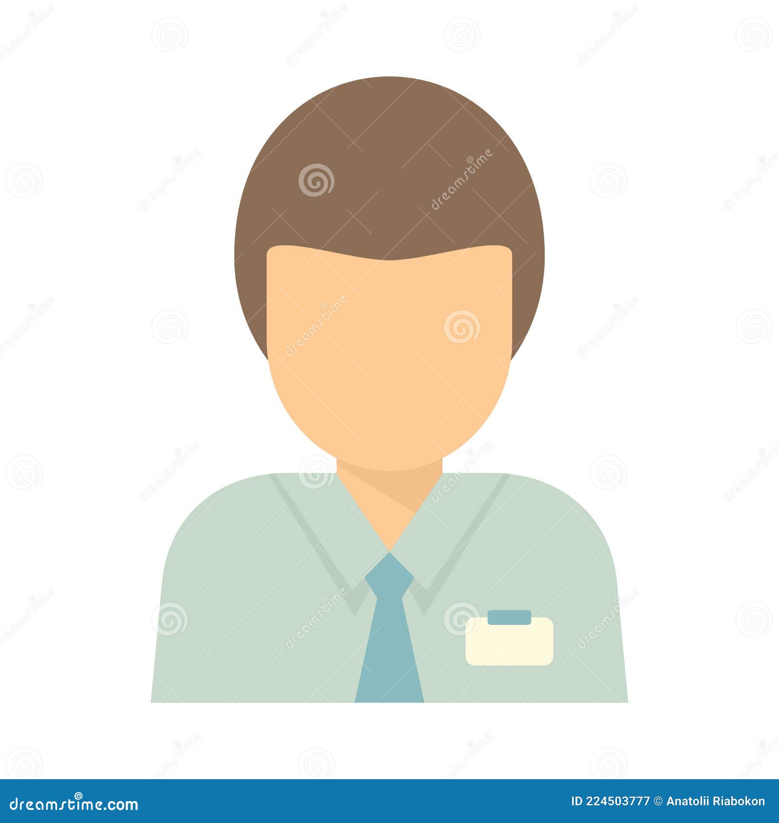 Office Manager Icon Flat Isolated Vector Stock Illustration ...