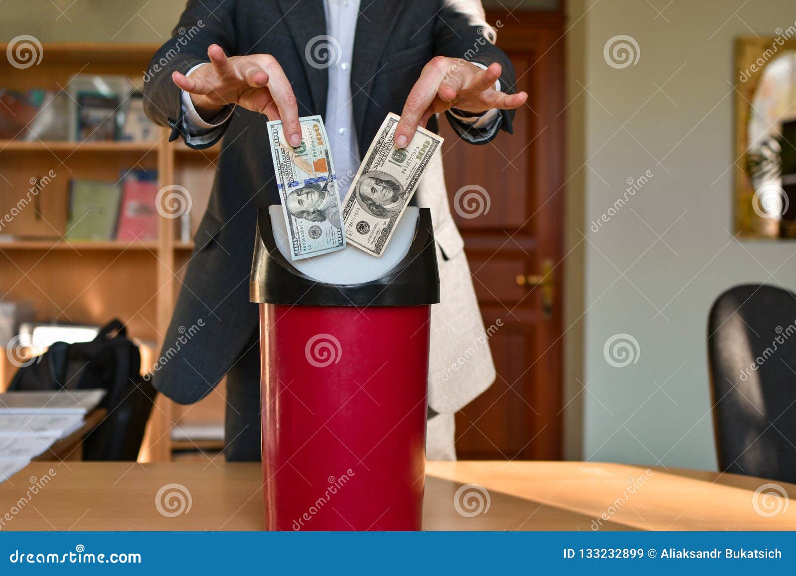 Office Manager in the Office Throws in the Trash Stock Image - Image of ...