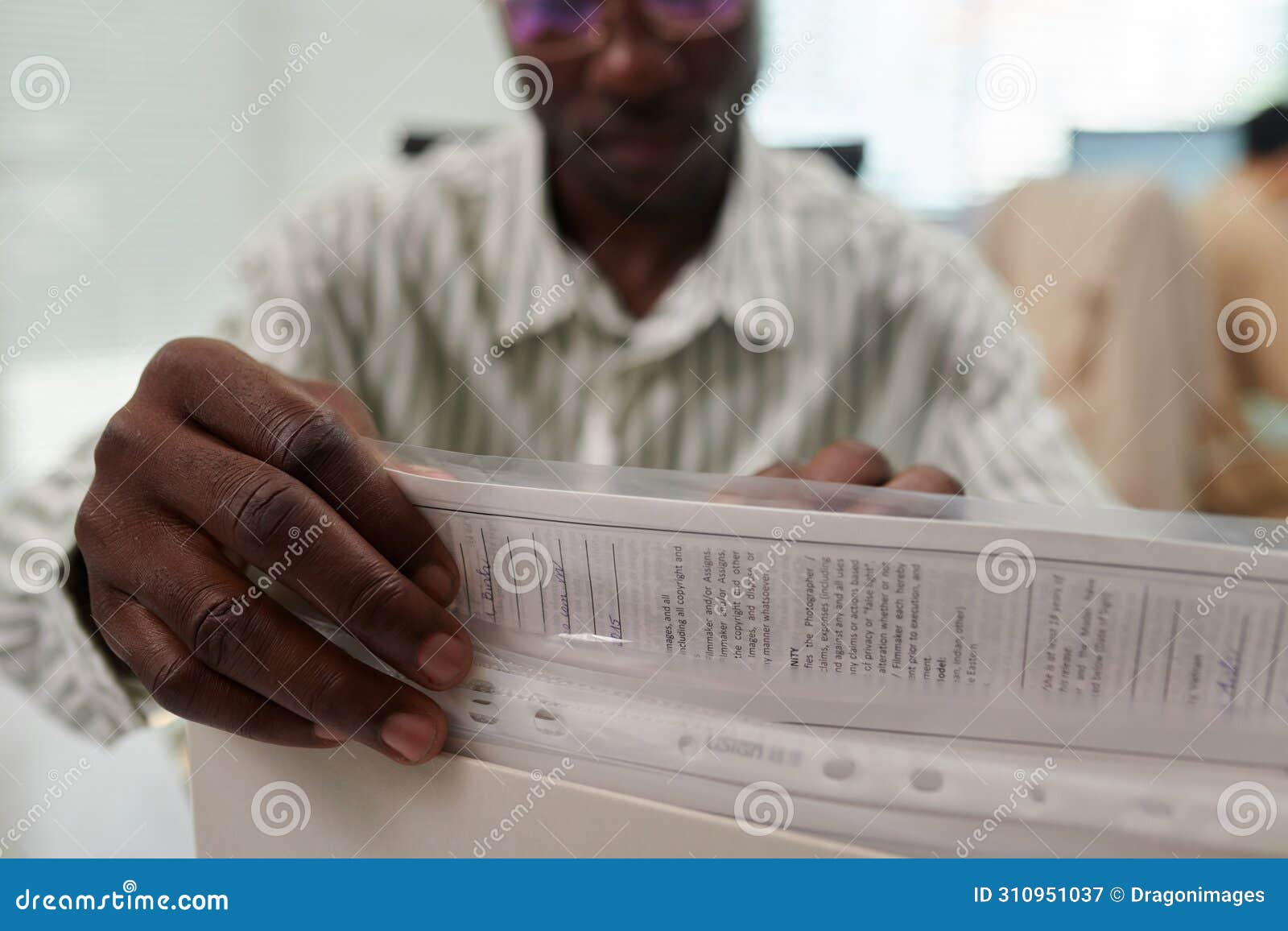 Office Manager Pulling Out Document Stock Image - Image of mortgage ...