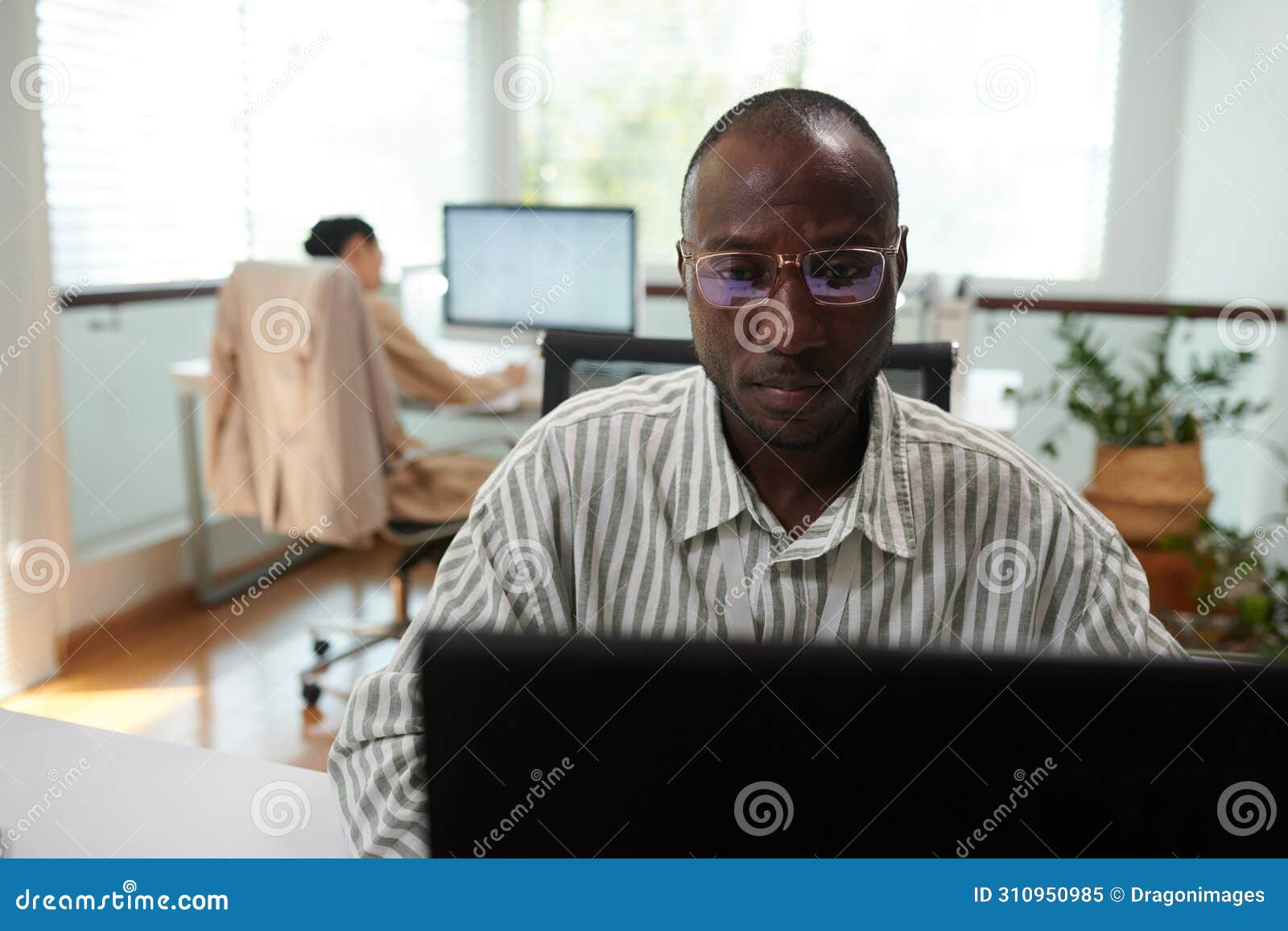 Office Manager Working on Computer Stock Image - Image of manager ...