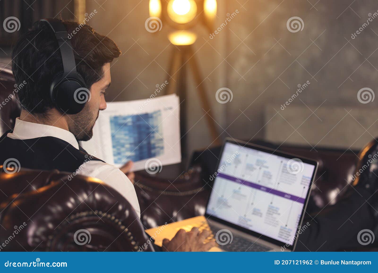 Office Manager Working on Computer at His Desk Stock Photo - Image of ...