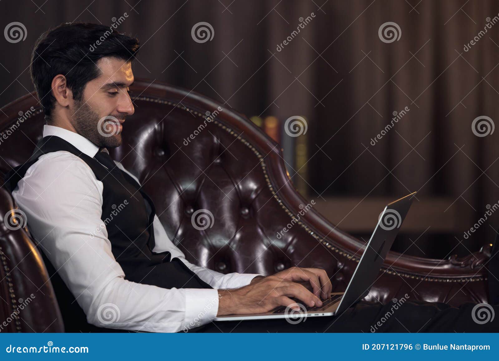 Office Manager Working on Computer at His Desk Stock Photo - Image of ...