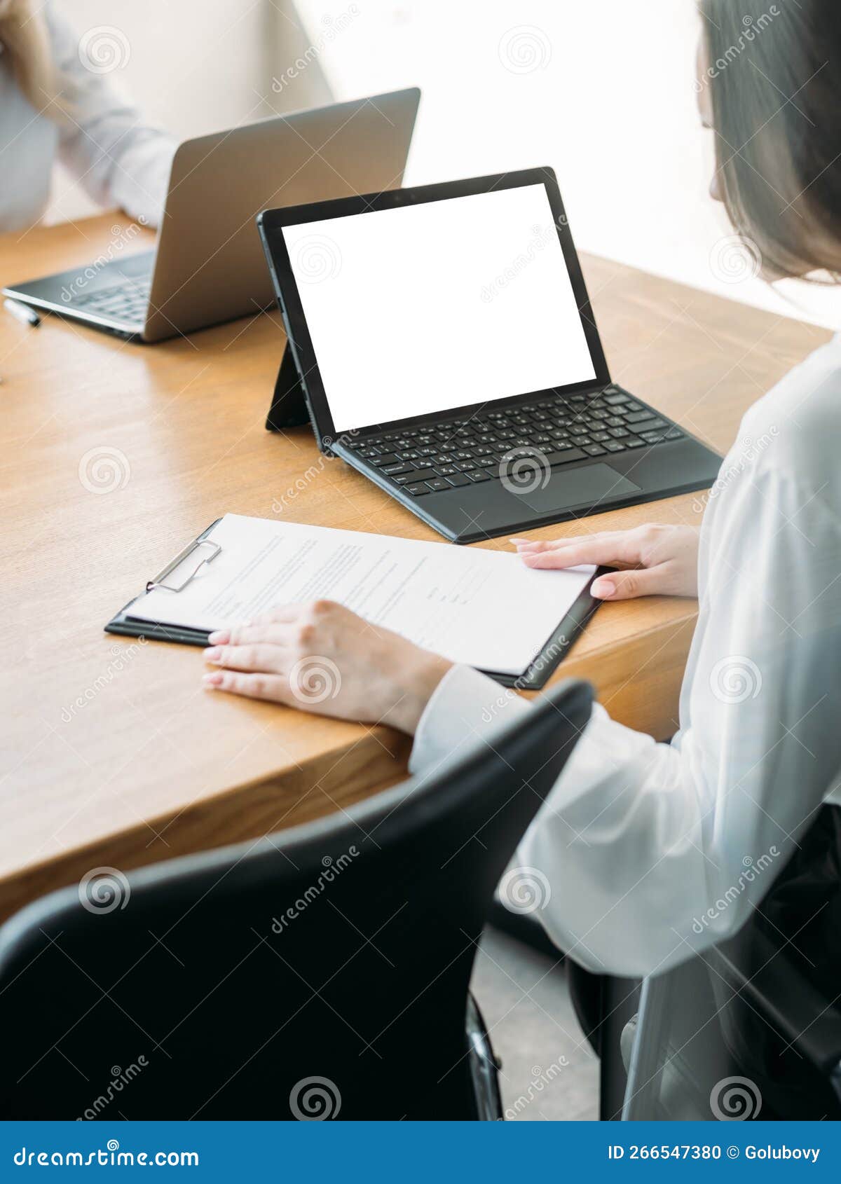Office Manager Working Woman Computer Mockup Stock Photo - Image of ...