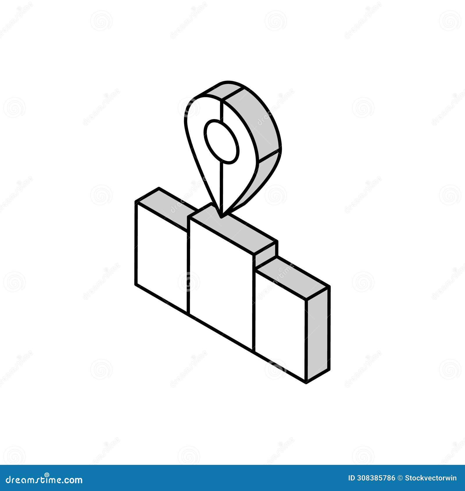 Office Map Location Isometric Icon Vector Illustration Stock Vector ...
