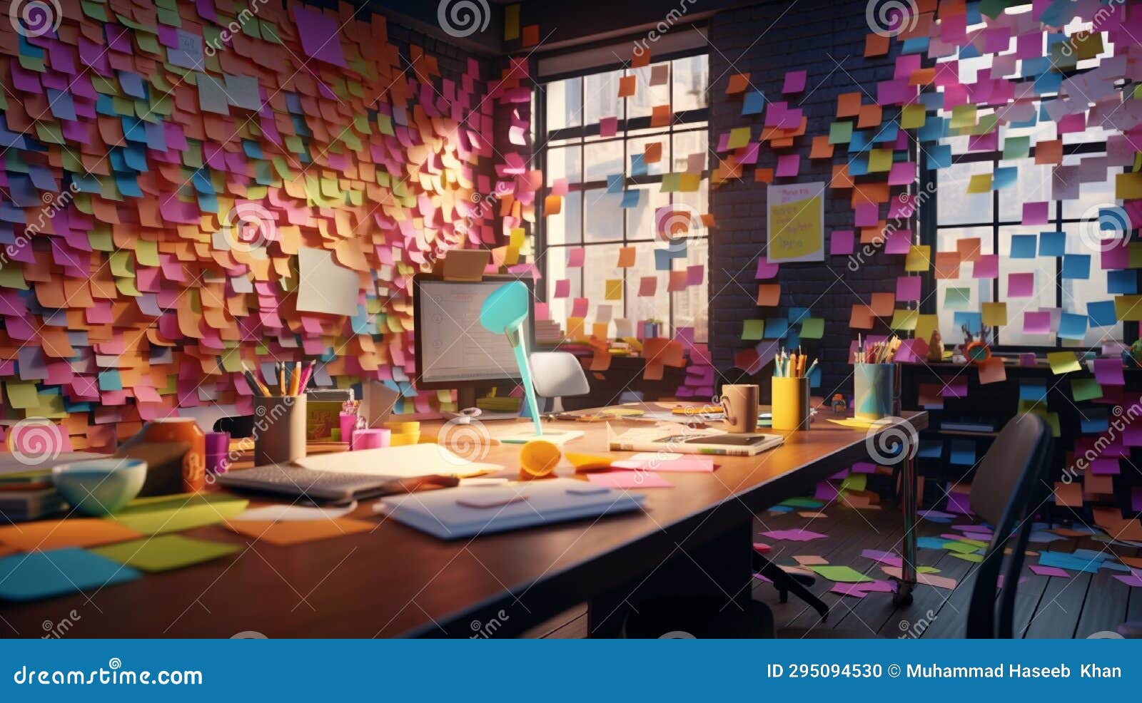 Office Materials and Colorful Paper Sticky Notes are Everywhere ...