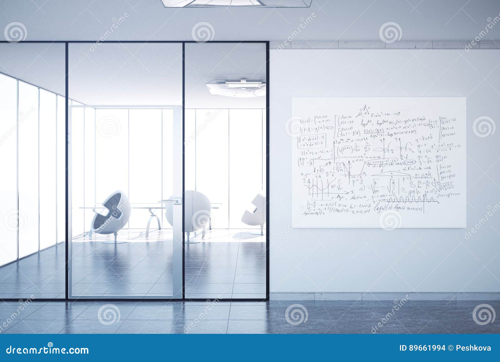 Office with Mathematical Formulas Stock Illustration - Illustration of ...