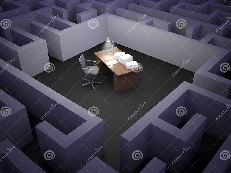 Office maze stock illustration. Illustration of labyrinth - 24072222