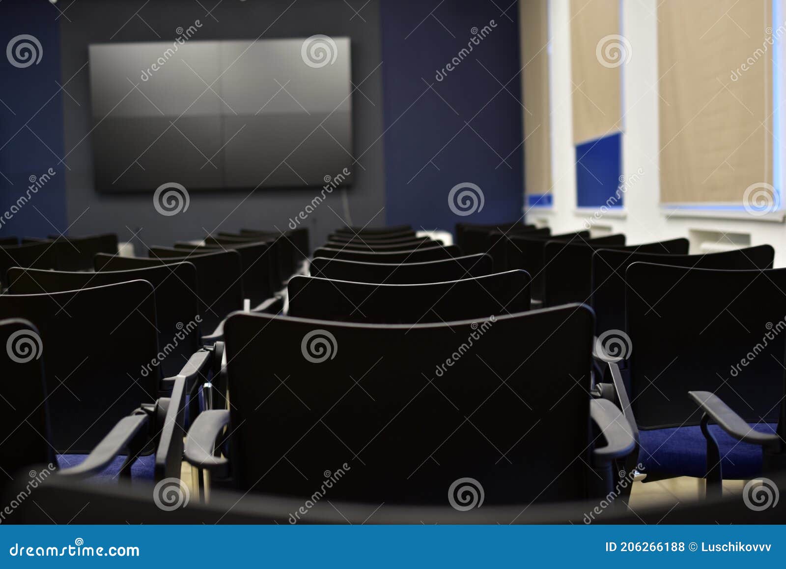 Office Meeting Room with Display with Chairs Stock Photo - Image of ...