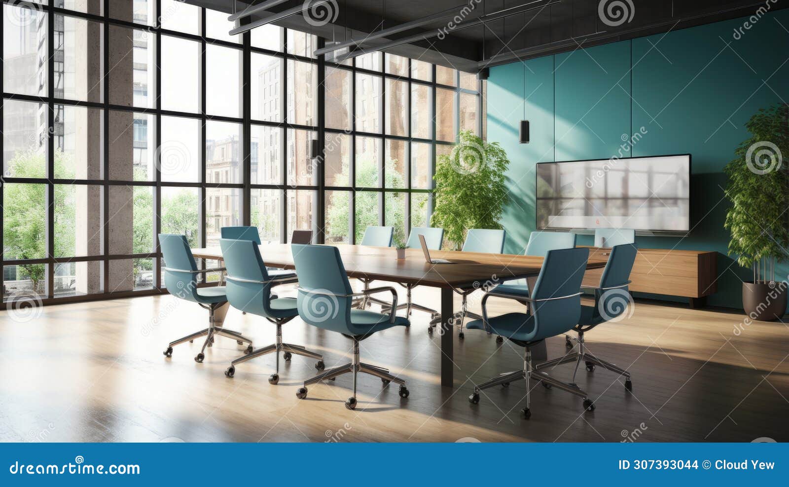 An Office Meeting Room with a Focus on Collaboration Stock Illustration ...