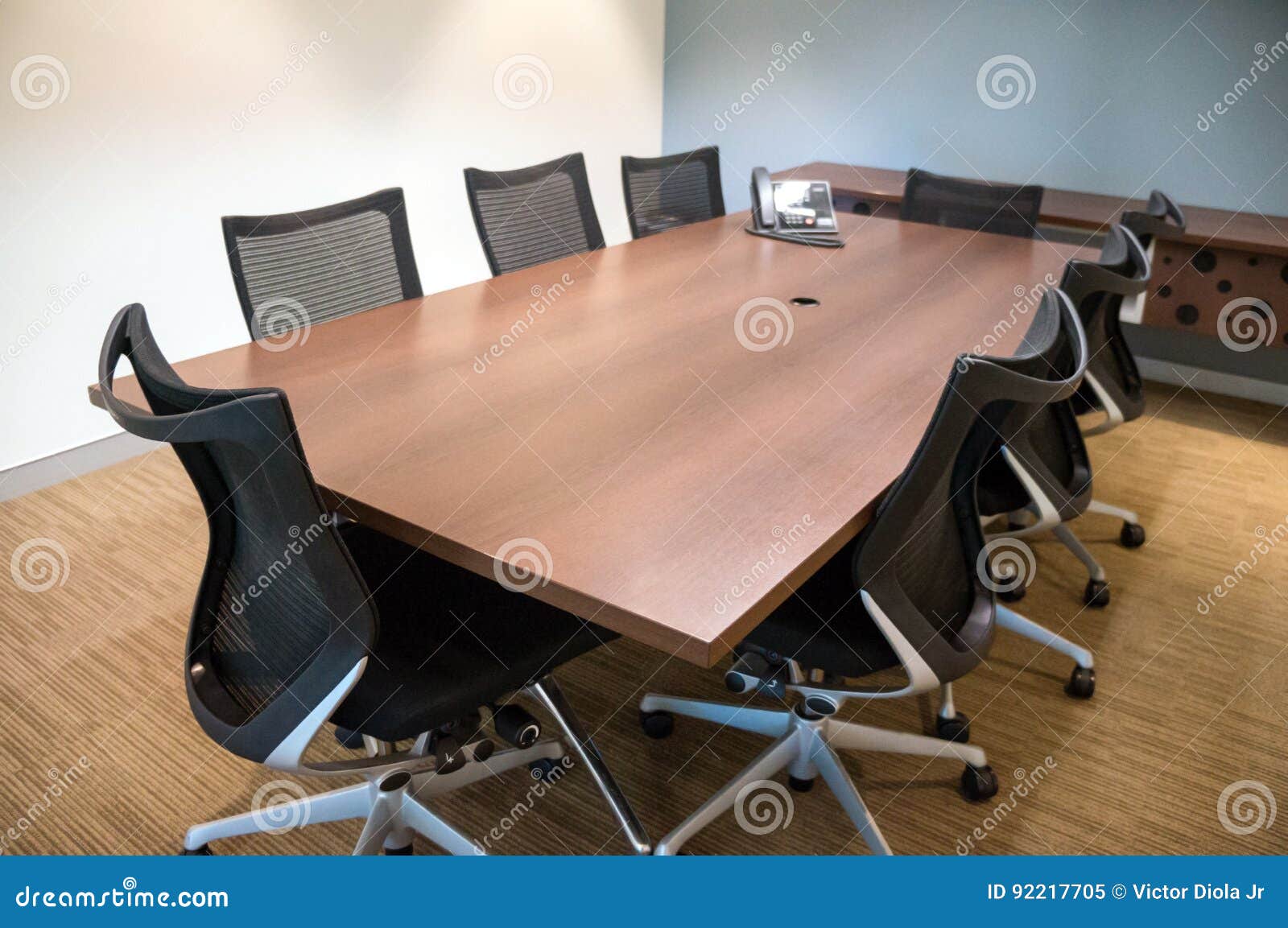 Office Meeting Room Long Table and Chairs Stock Image - Image of ...