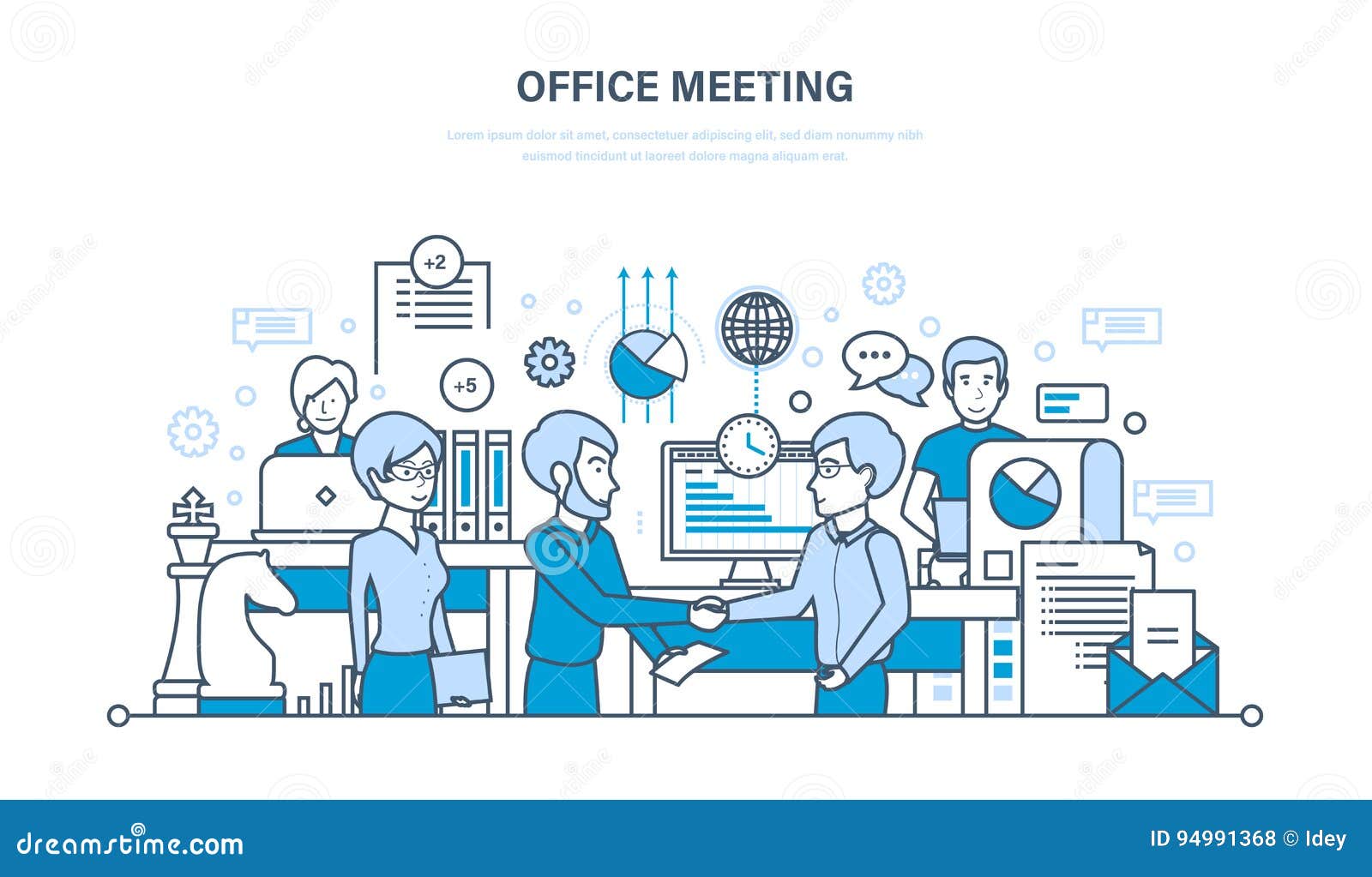 Office Meeting, Workflow Space, Teamwork, Partnership, Exchange of ...