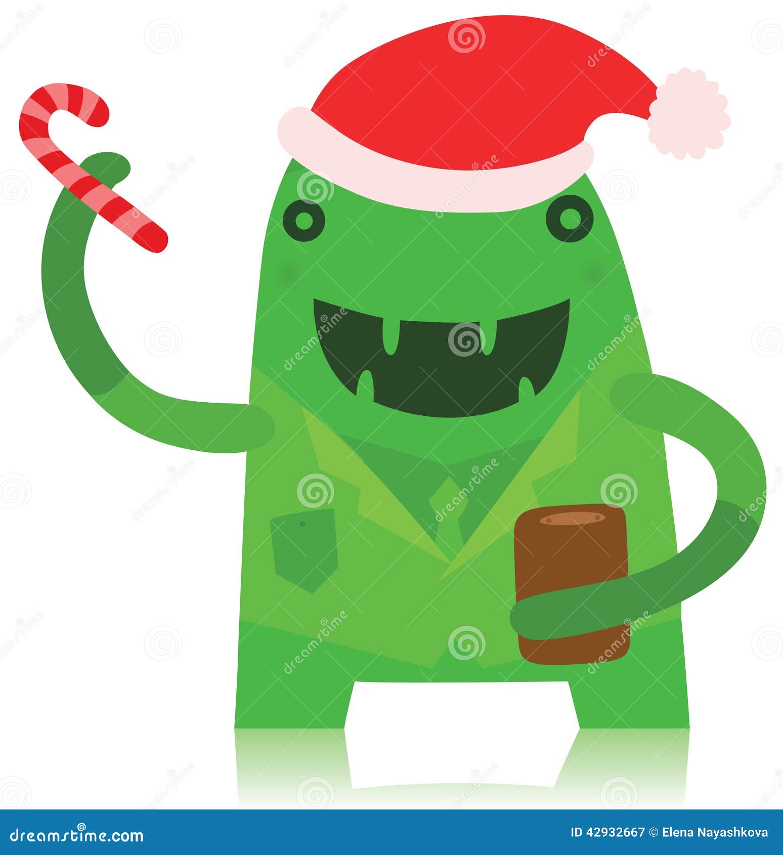 Office Monster in Christmas Outfit Stock Illustration - Illustration of ...