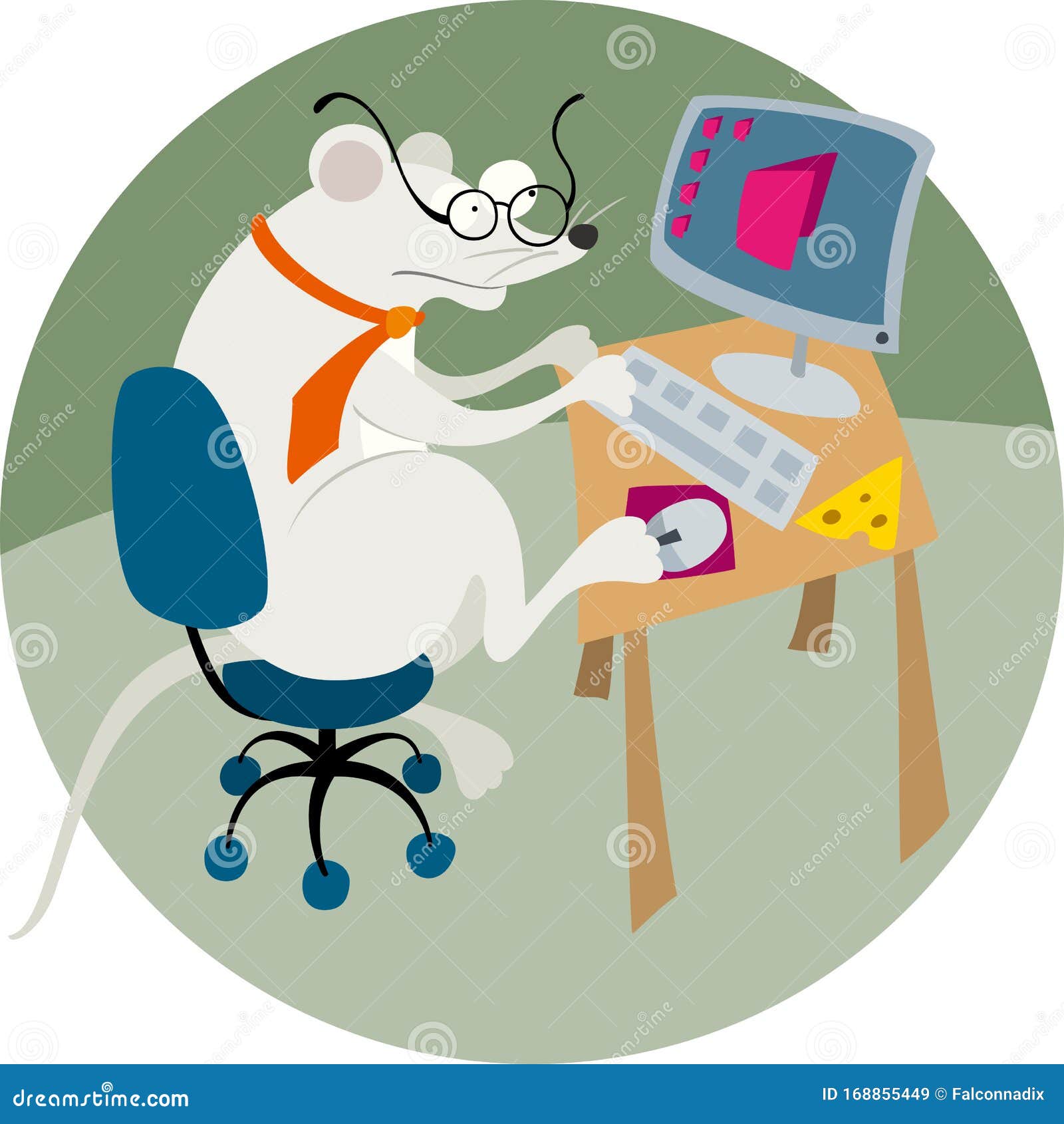 Office mouse stock vector. Illustration of worker, glasses - 168855449