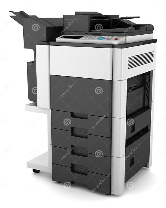 Office Multifunction Copier Isolated on White Stock Illustration ...