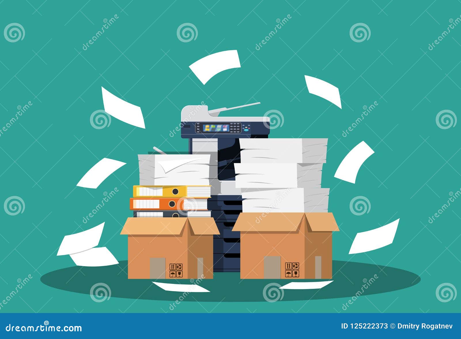 Office Multifunction Machine. Stock Vector - Illustration of background ...