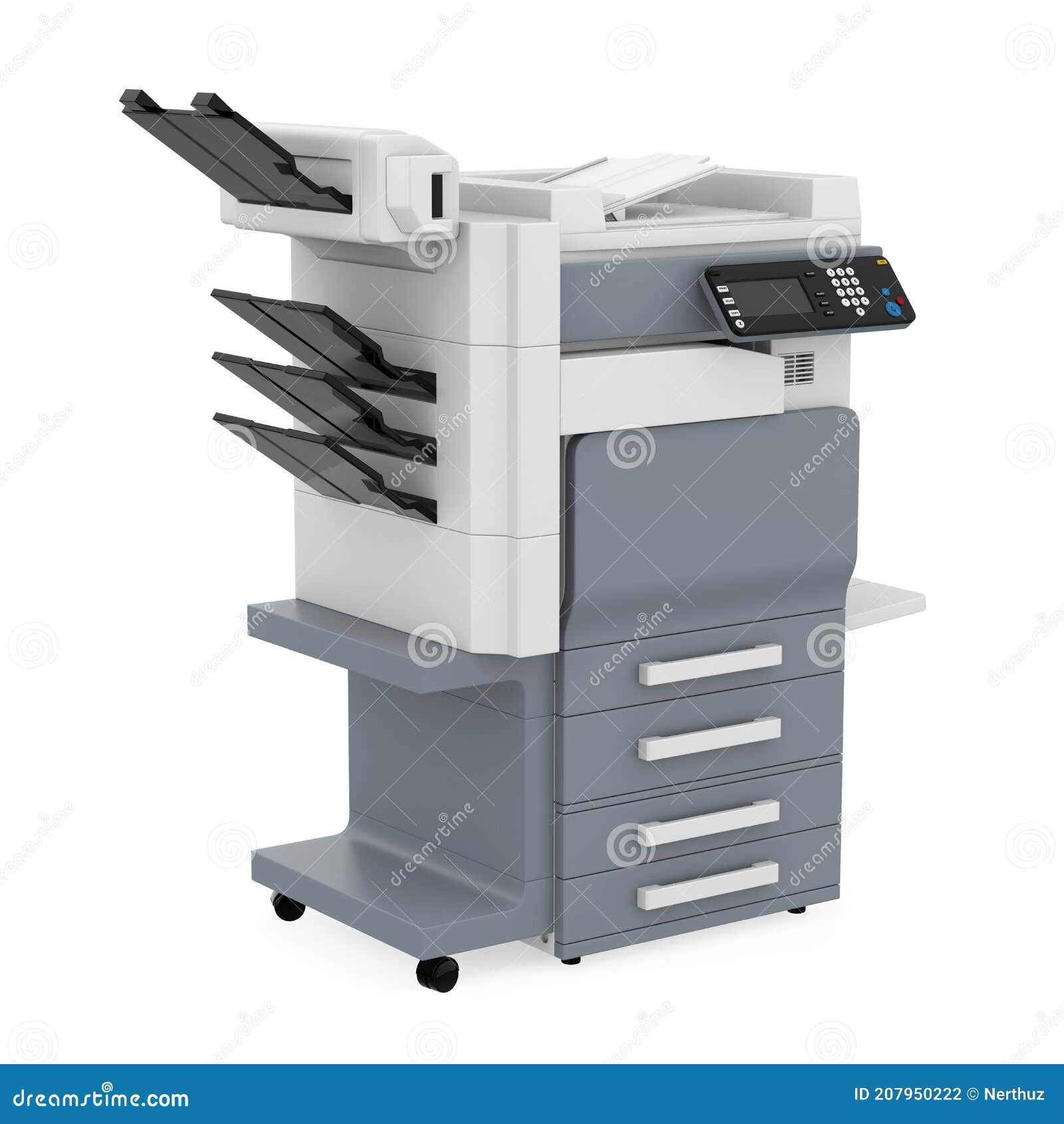 Office Multifunction Printer Isolated Stock Illustration - Illustration ...
