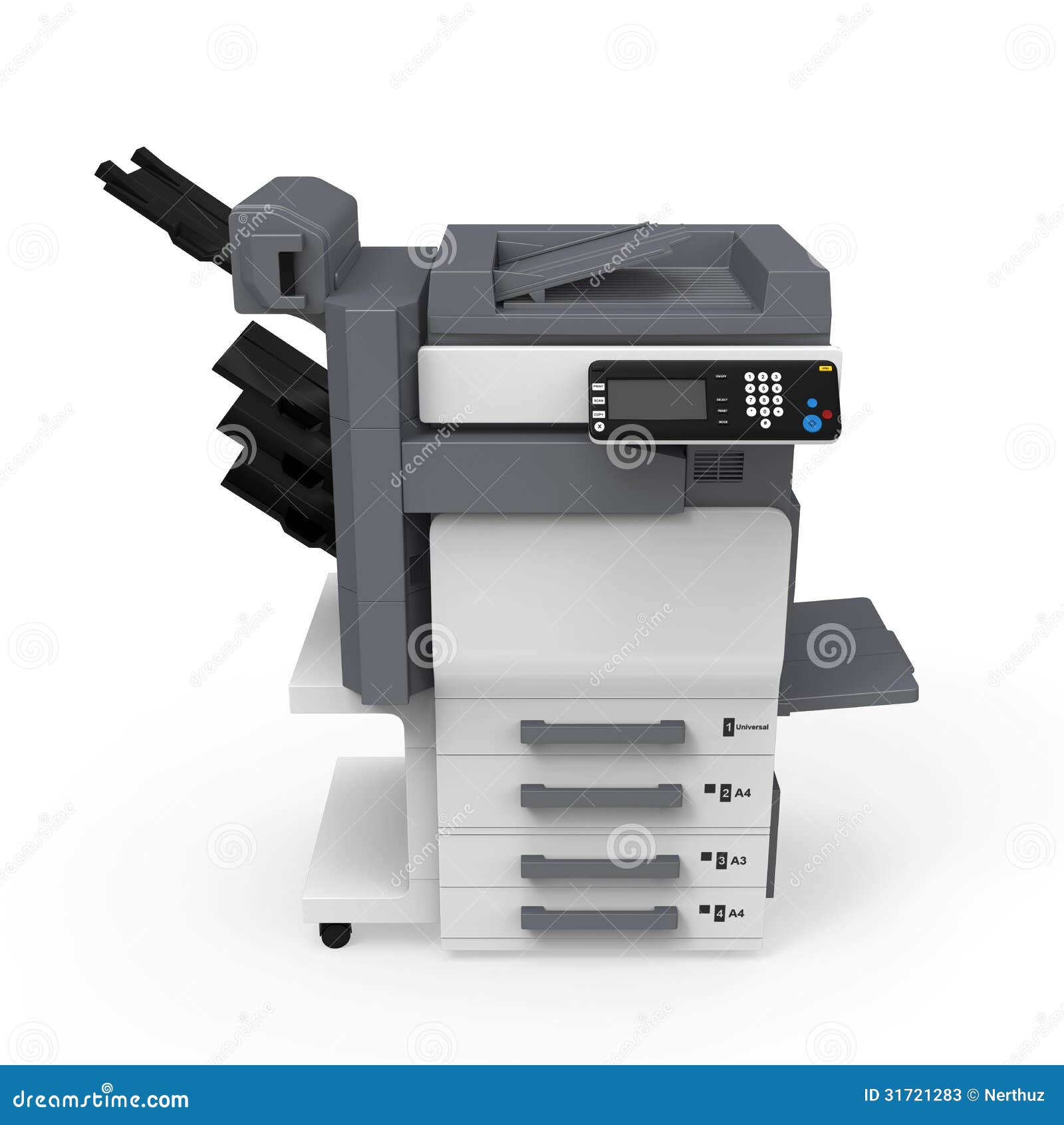 Multifunction Printer Or Automatic Copier Icon Black Color In Circle Vector Illustration ...