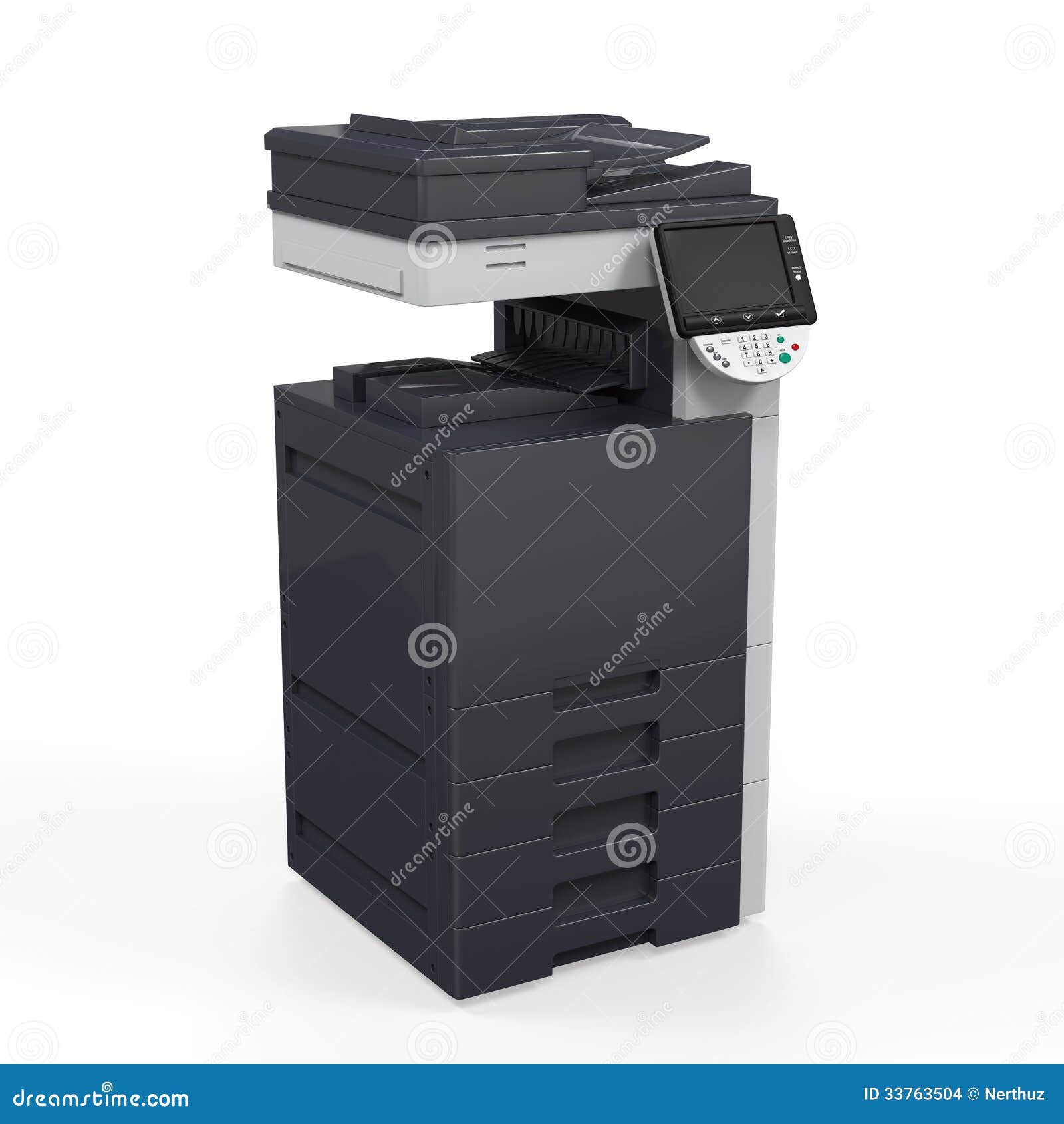 Office Multifunction Printer MFP With Map Pointer, 3D Rendering Stock ...