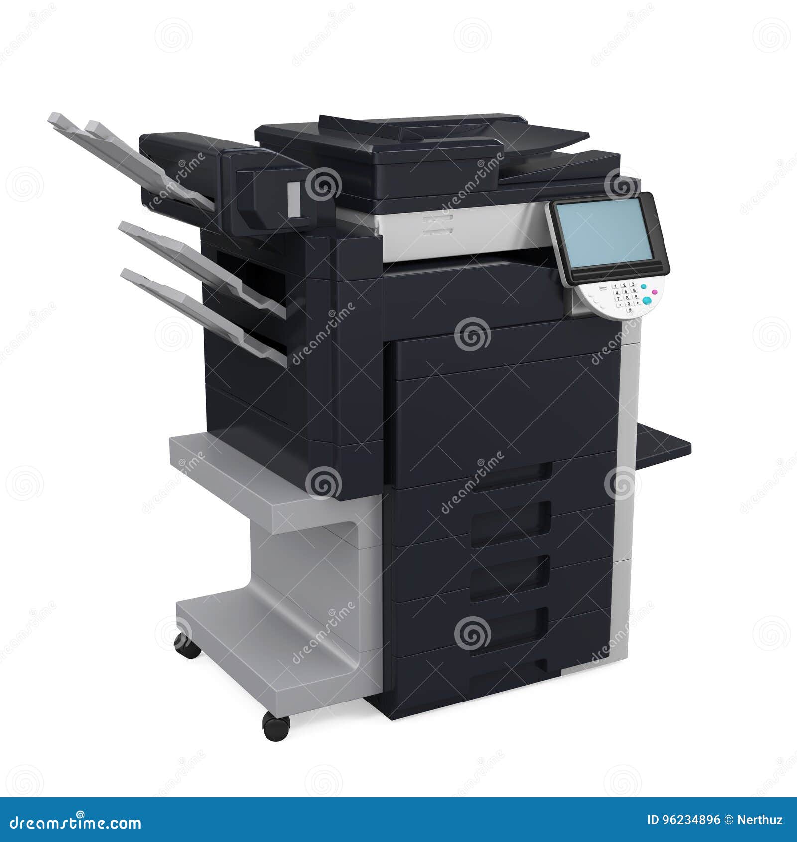 Office Multifunction Printer Isolated Stock Illustration - Illustration ...