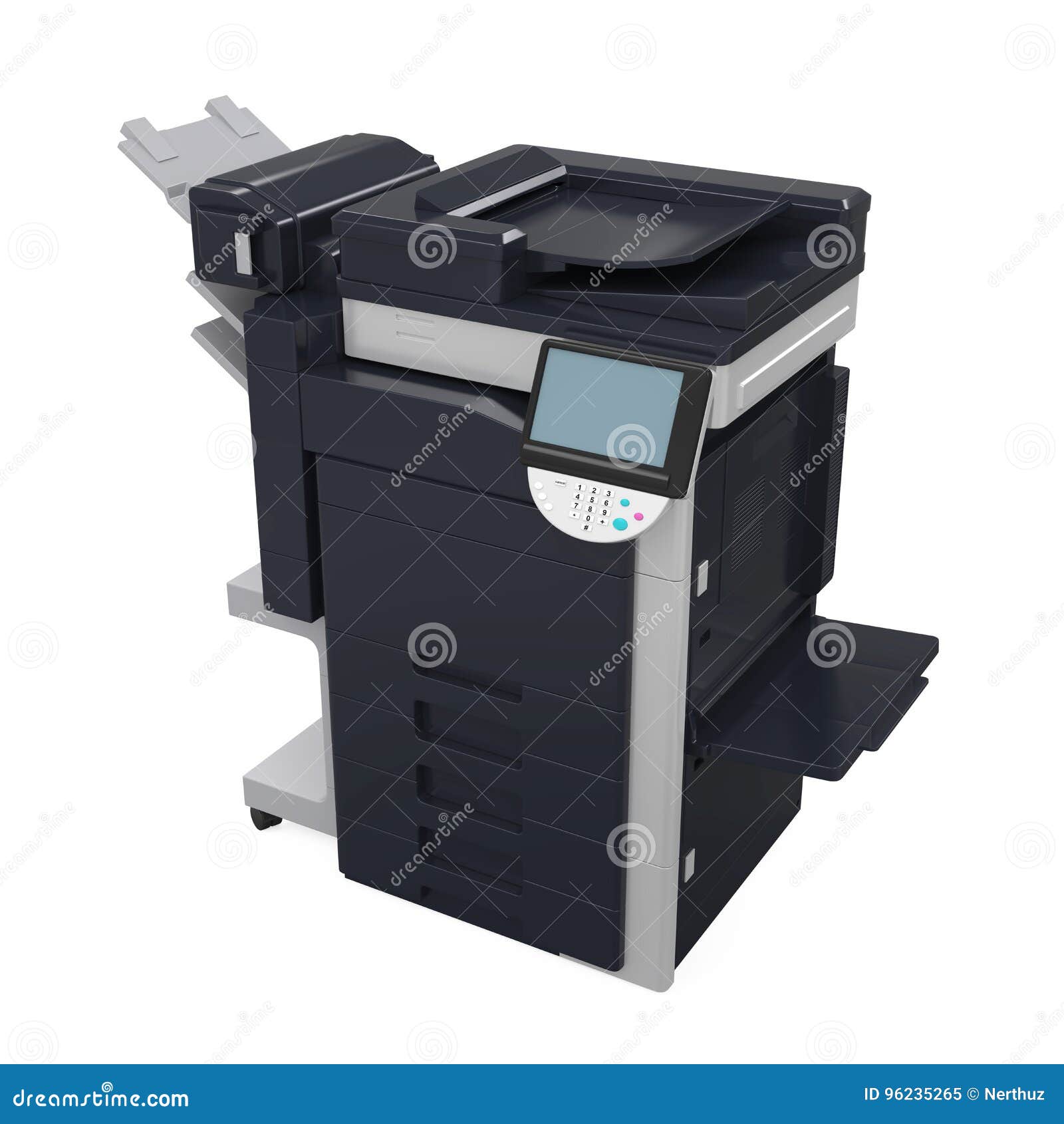 Office Multifunction Printer MFP With Map Pointer, 3D Rendering Stock ...