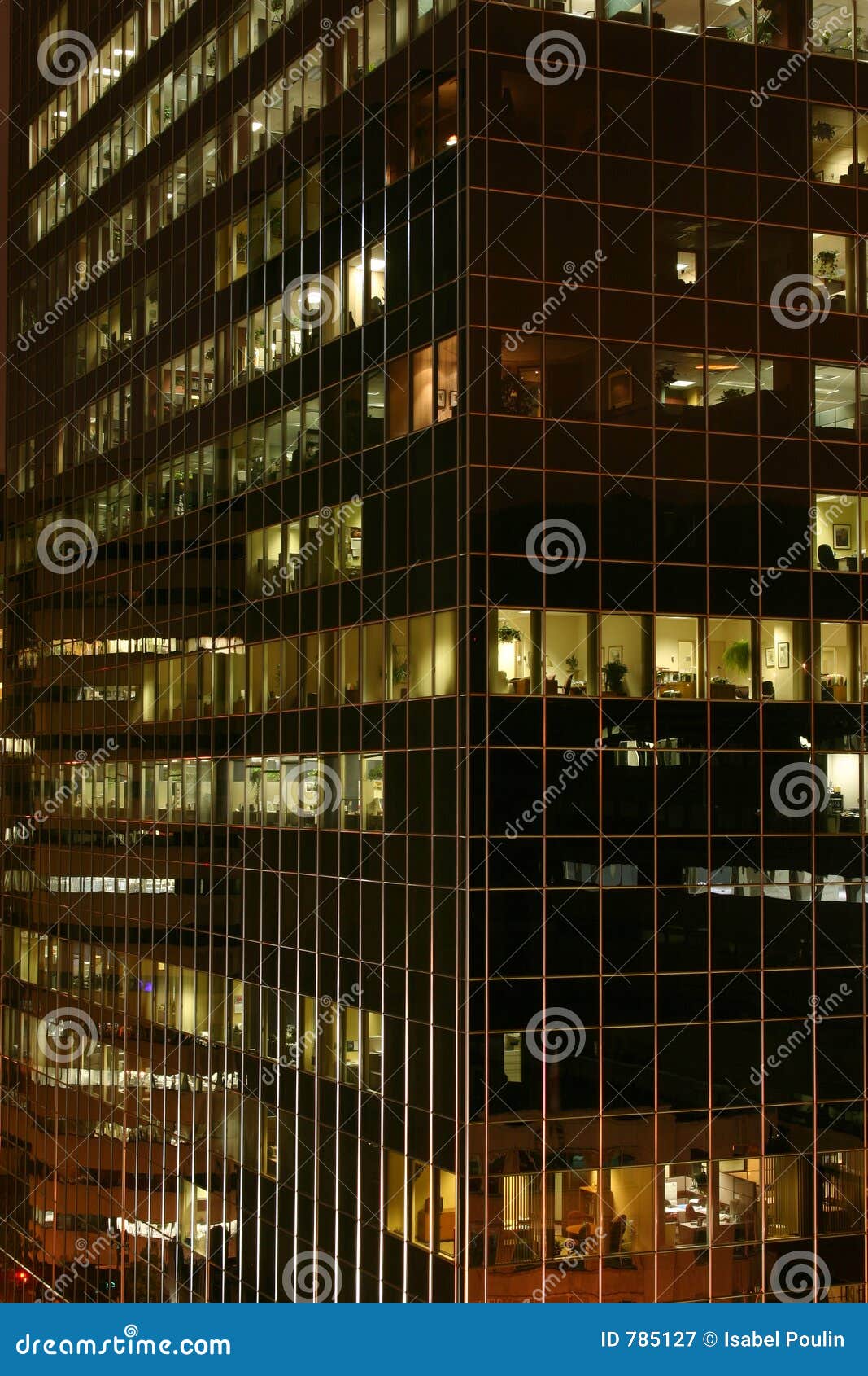 Office by night stock image. Image of office, reflections - 785127