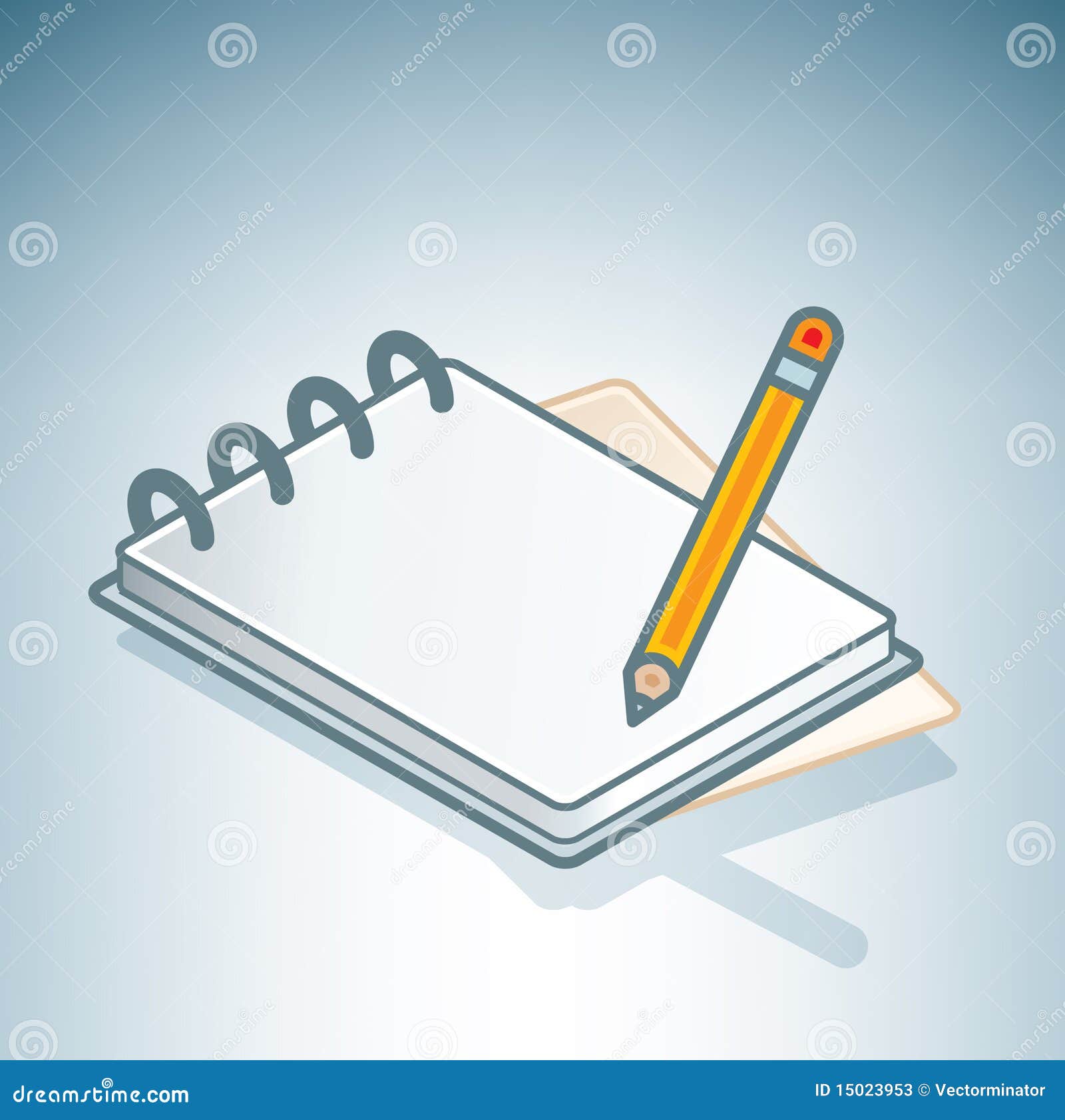 Office Notebook & Pen stock vector. Illustration of brown - 15023953
