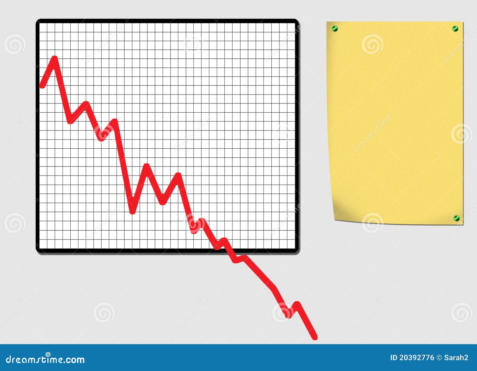 Office Noticeboard - Downward Graph and Poster Stock Illustration ...