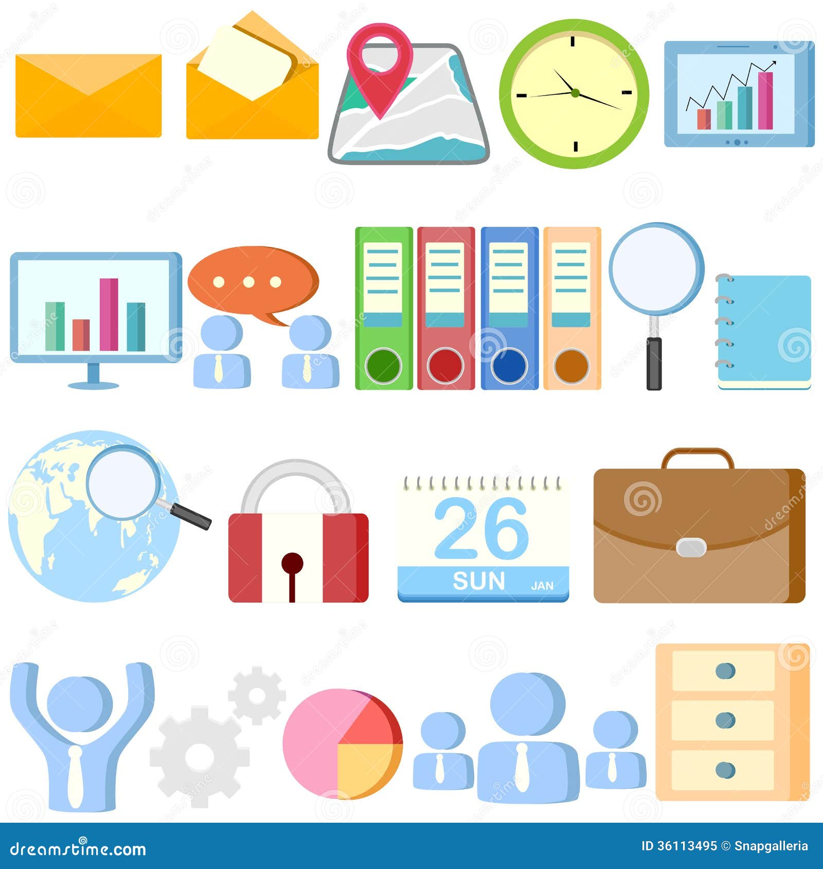 Office Object stock vector. Illustration of chart, calculator - 36113495