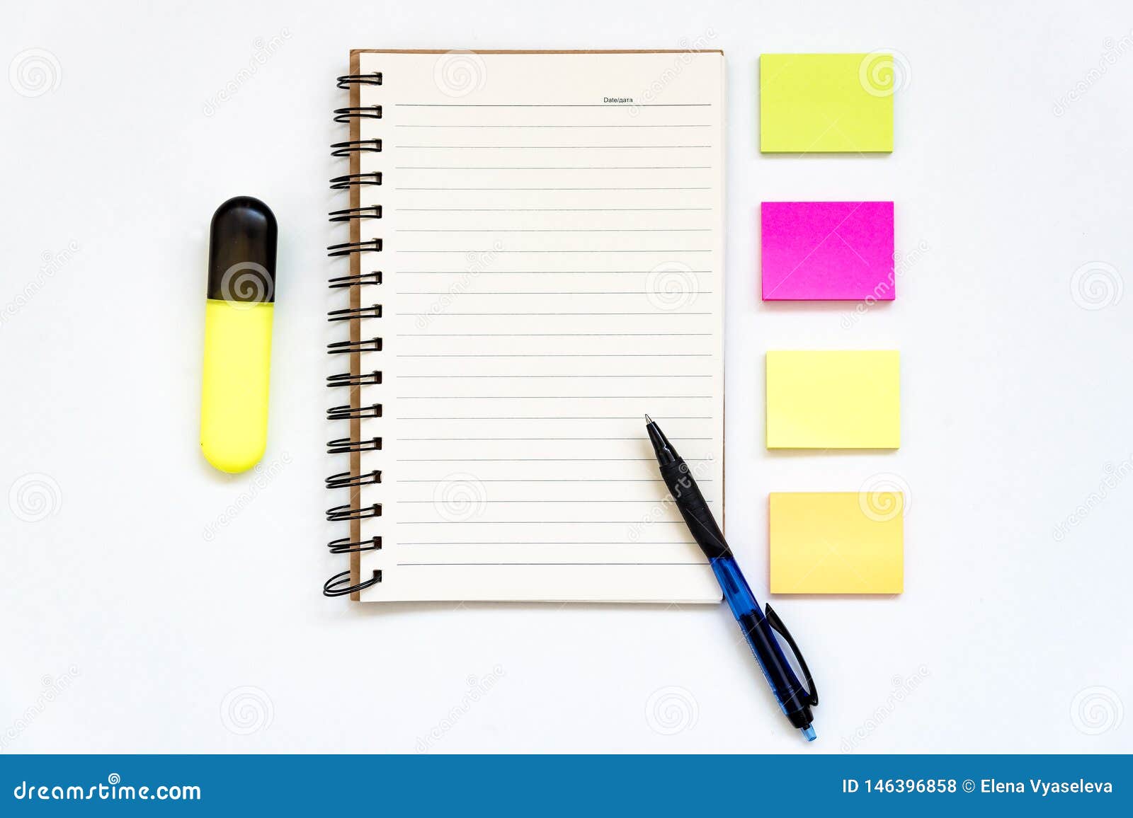 Office Object. Note Paper, Open Notepad, Blank Paper Blocks for Notes ...