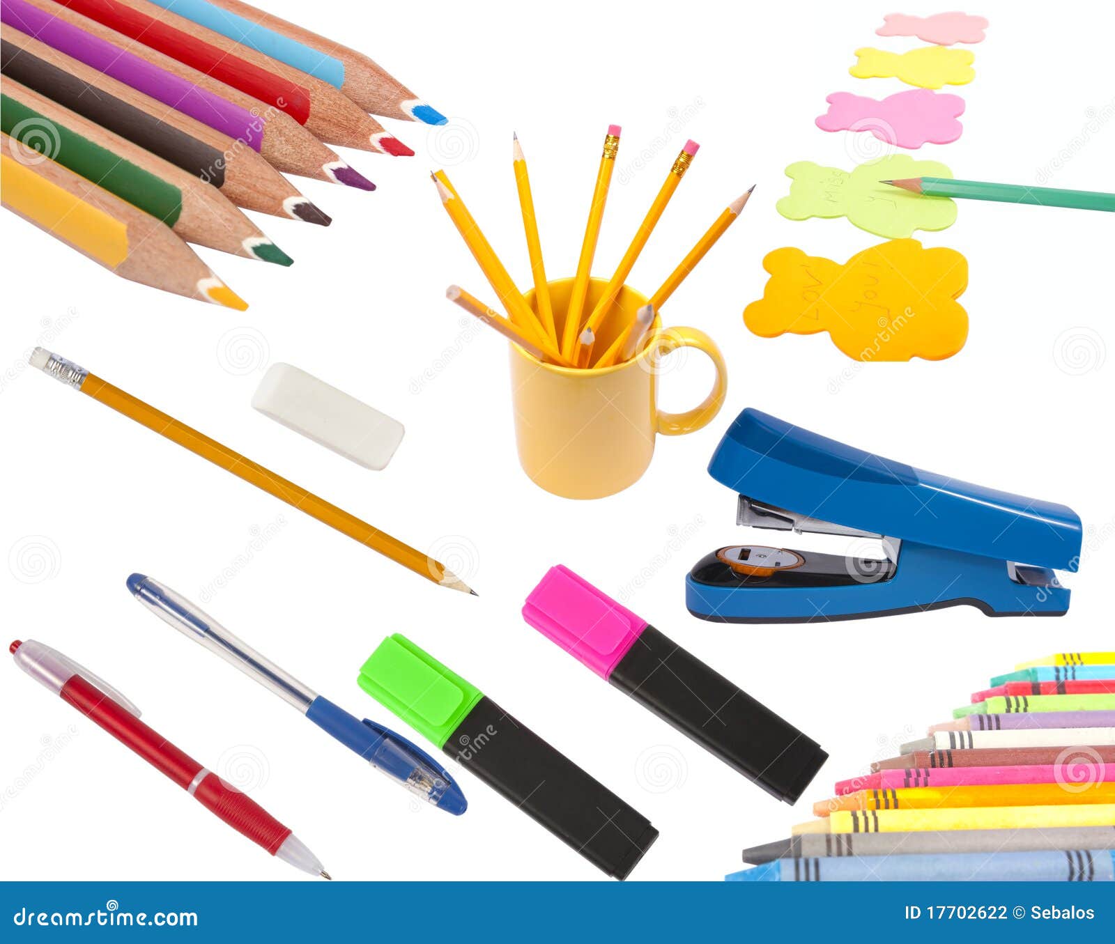 Office objects stock photo. Image of crafts, rainbow - 17702622