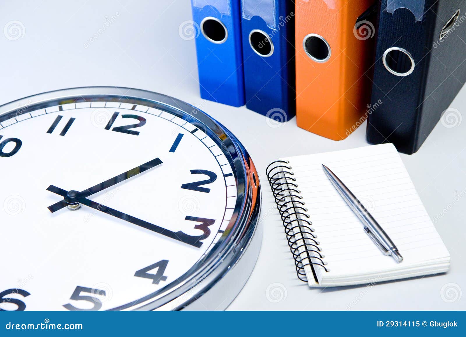 Office objects stock image. Image of clock, paper, workplace - 29314115